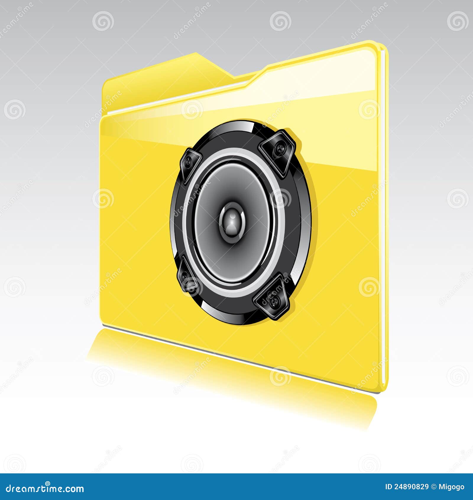 Folder with Abstract Audio Speaker. Stock Vector - Illustration of bass ...