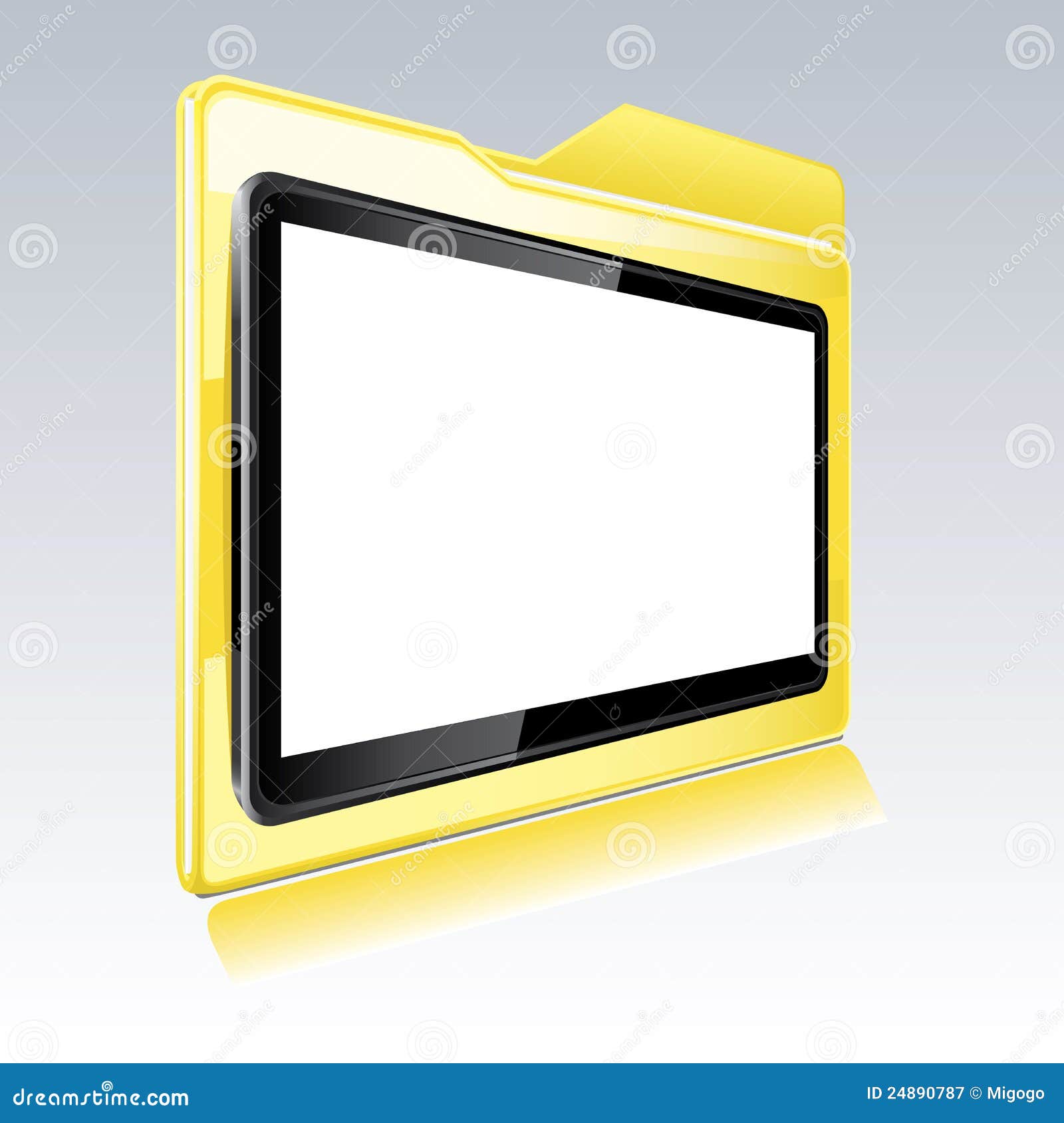 Folder with Abstract Monitor Stock Vector - Illustration of icon ...