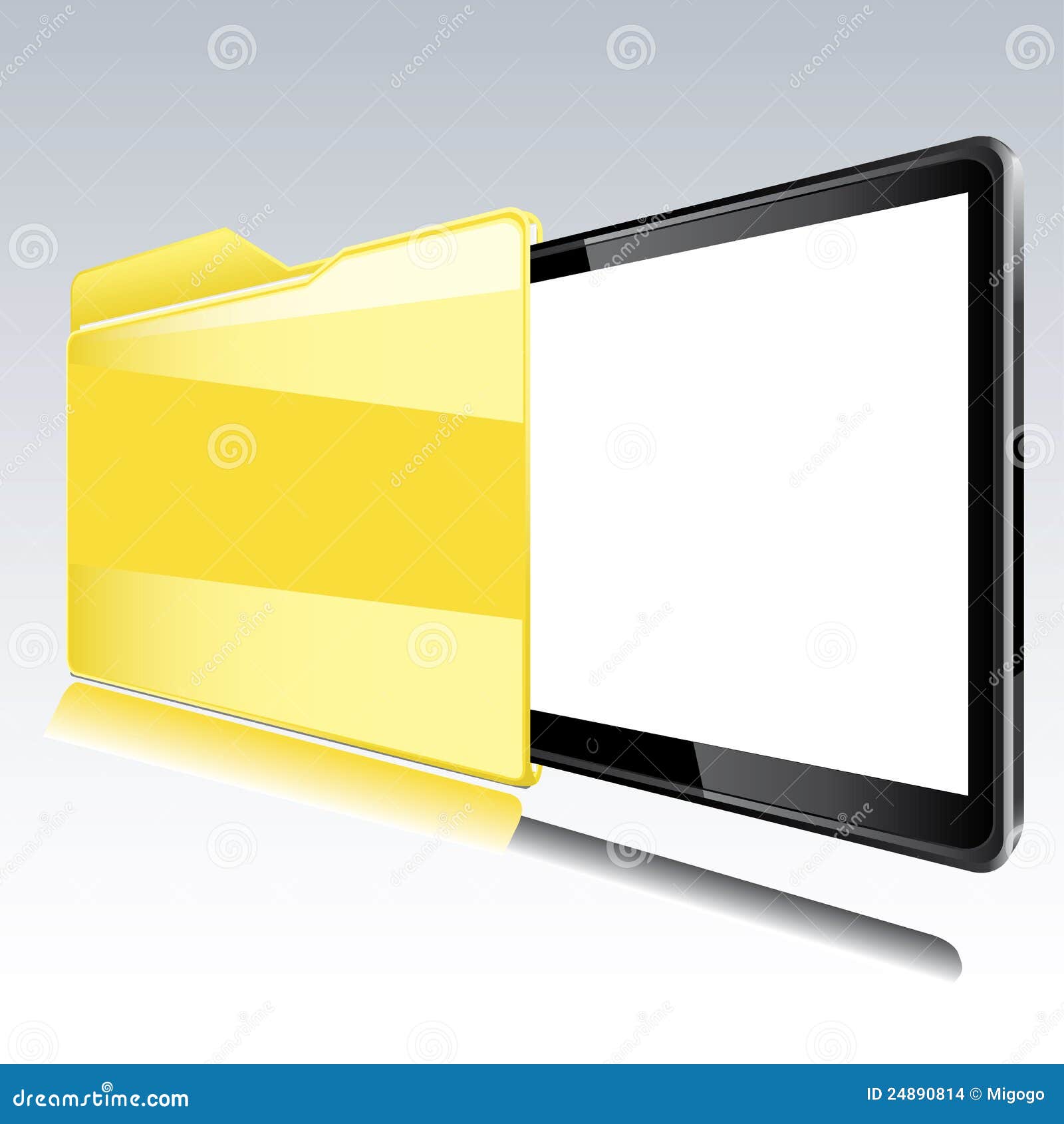 Folder with Abstract Monitor Inside. Stock Vector - Illustration of ...