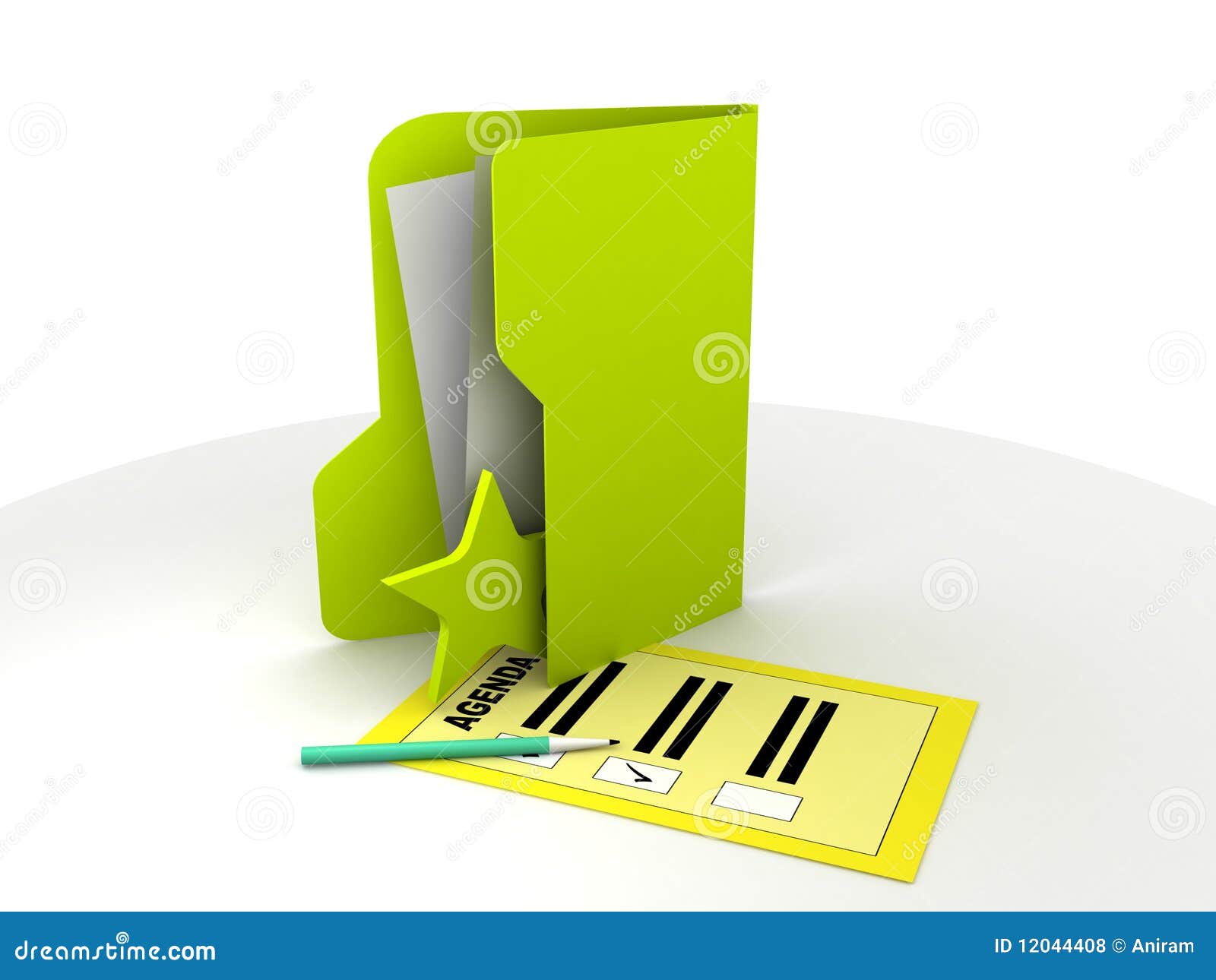 Folder with agenda paper stock illustration. Illustration of working ...
