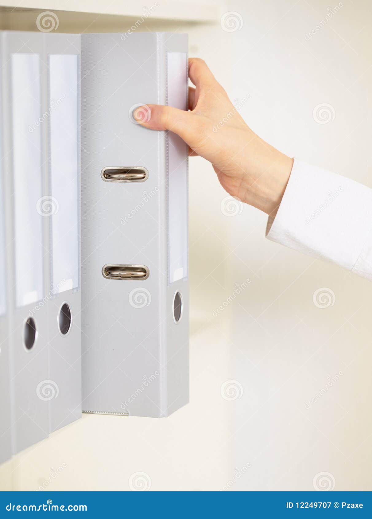 Folder with Archival Documents and Hand Stock Image - Image of files ...