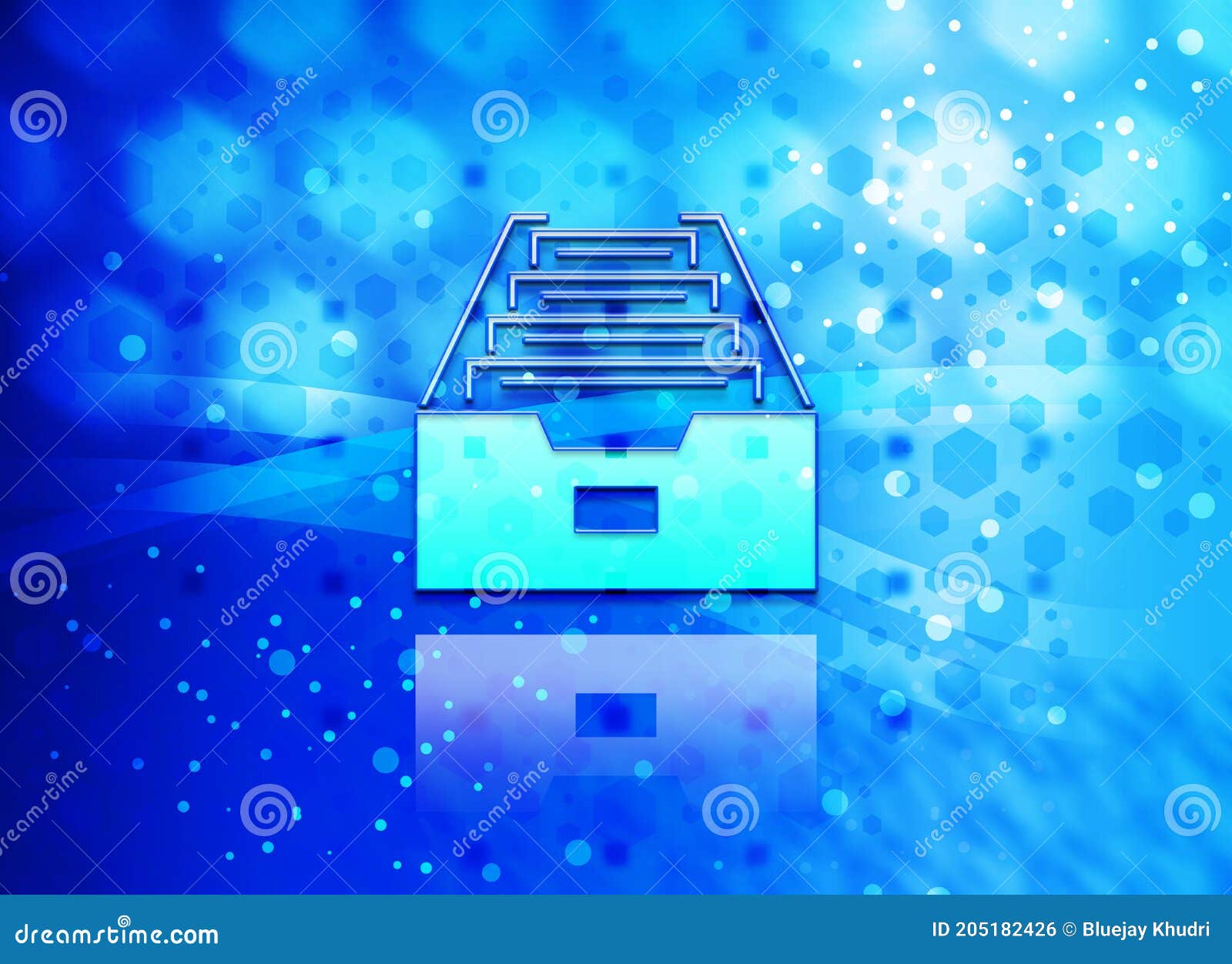 Folder Archive Cabinet Icon Abstract Light Cyan Blue Hexagon Pattern ...