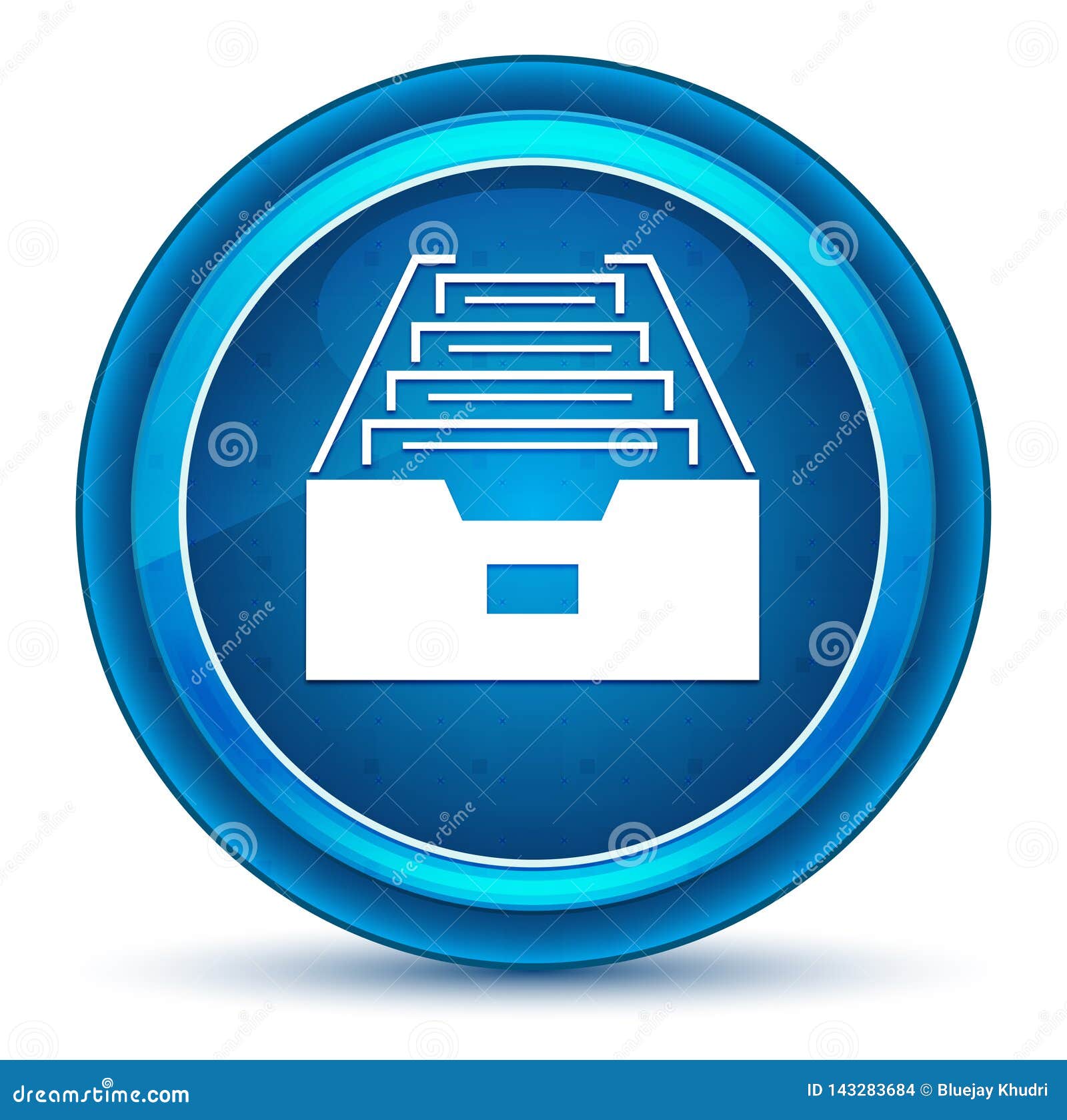 Folder Archive Cabinet Icon Eyeball Blue Round Button Stock ...