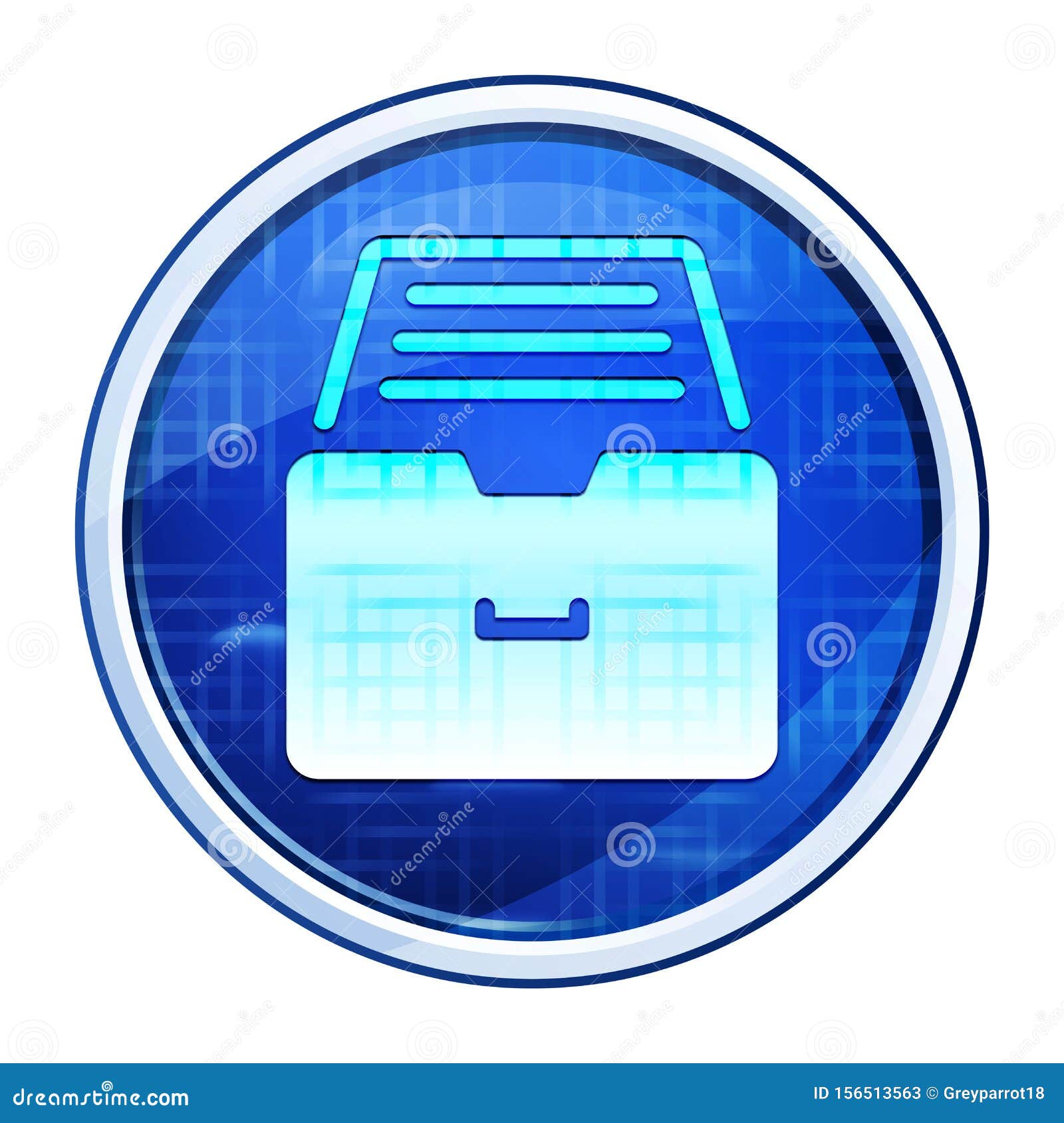 Folder Archive Cabinet Icon Futuristic Blue Round Button Vector ...