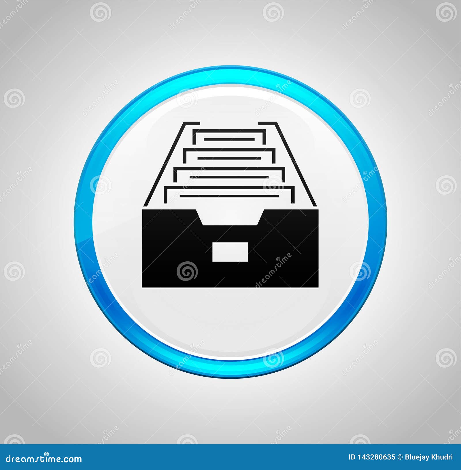 Folder Archive Cabinet Icon Round Blue Push Button Stock Illustration ...