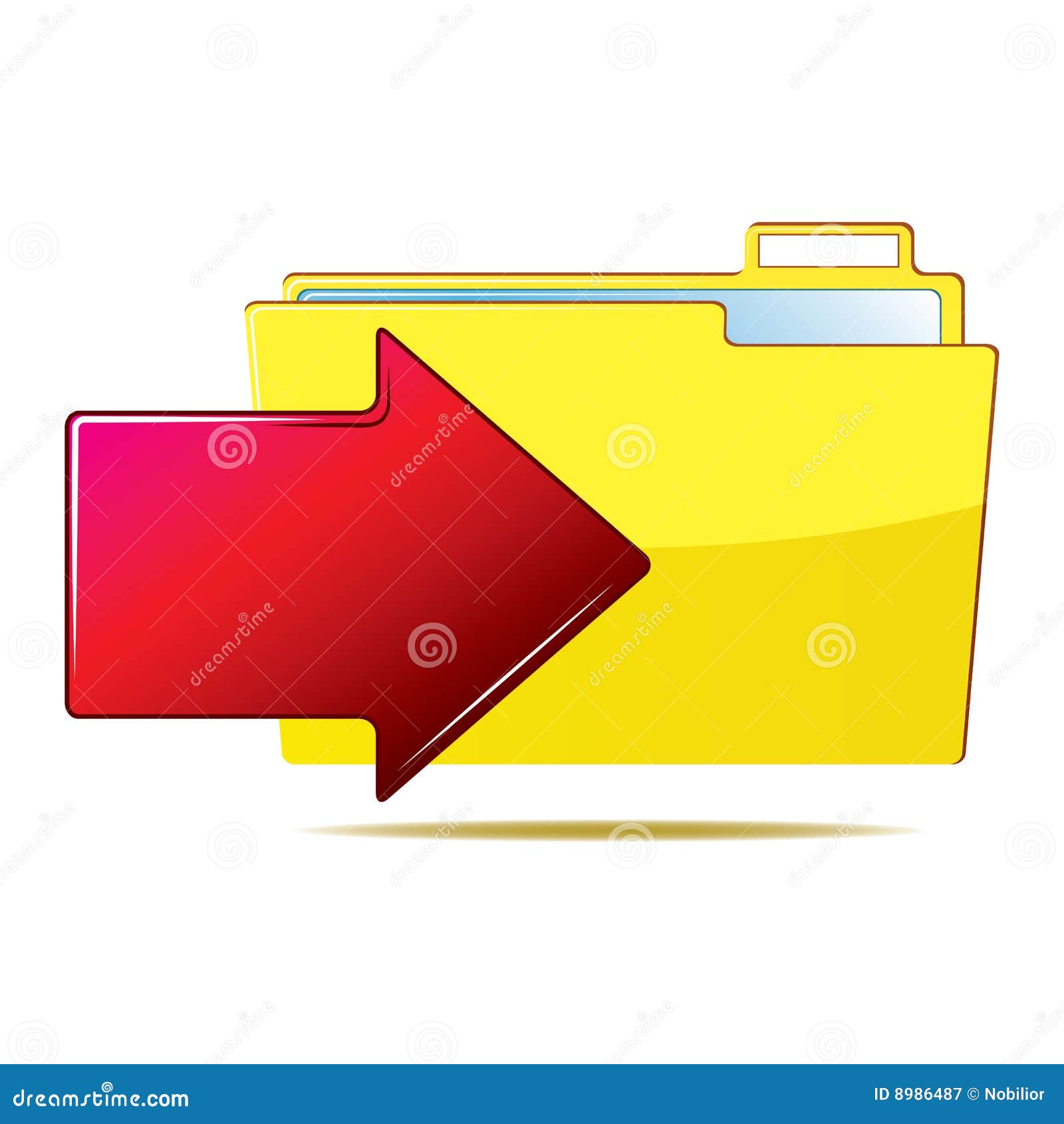 Folder and arrow stock vector. Illustration of direction - 8986487