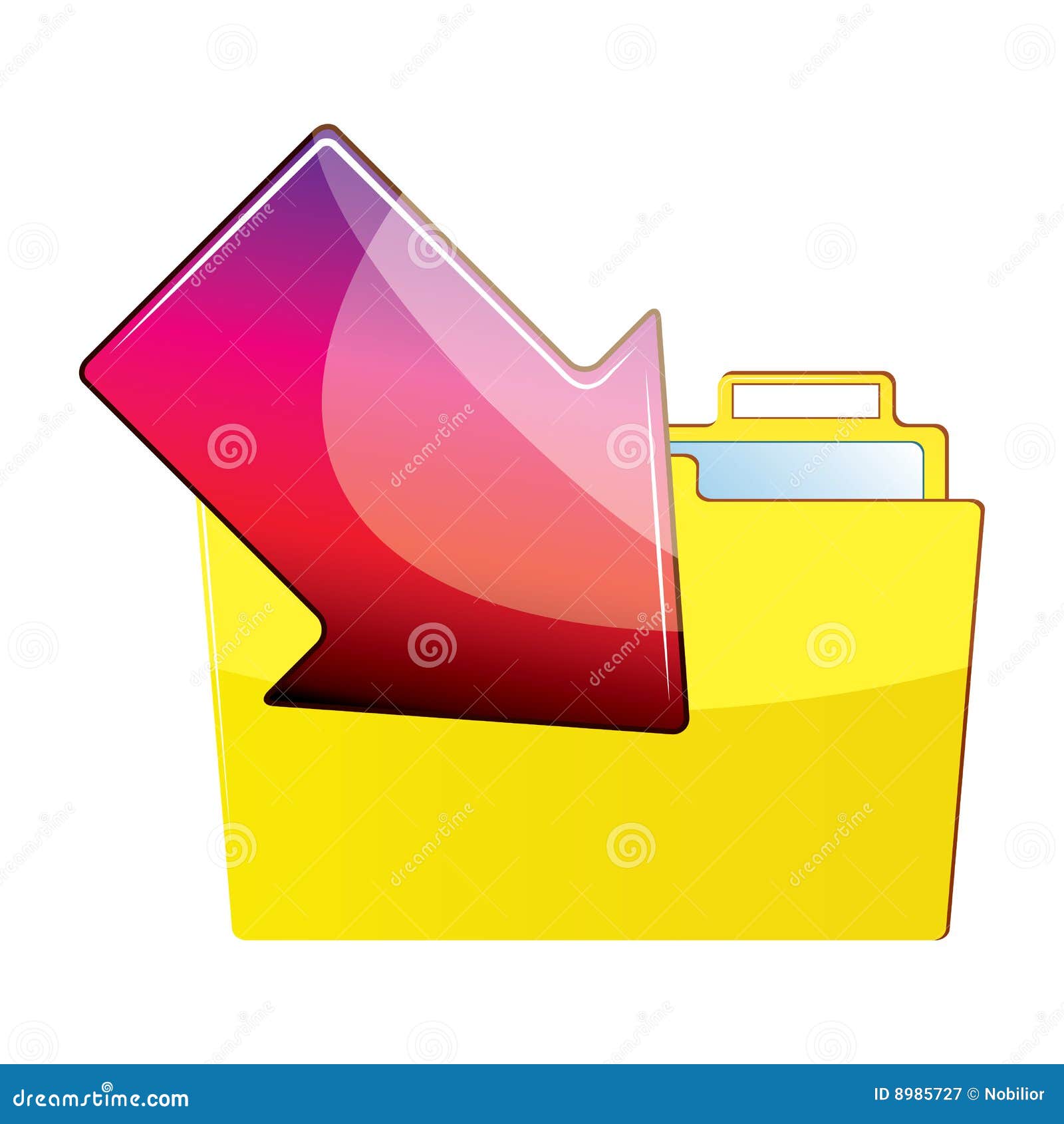 Folder and arrow icon stock vector. Illustration of directory - 8985727