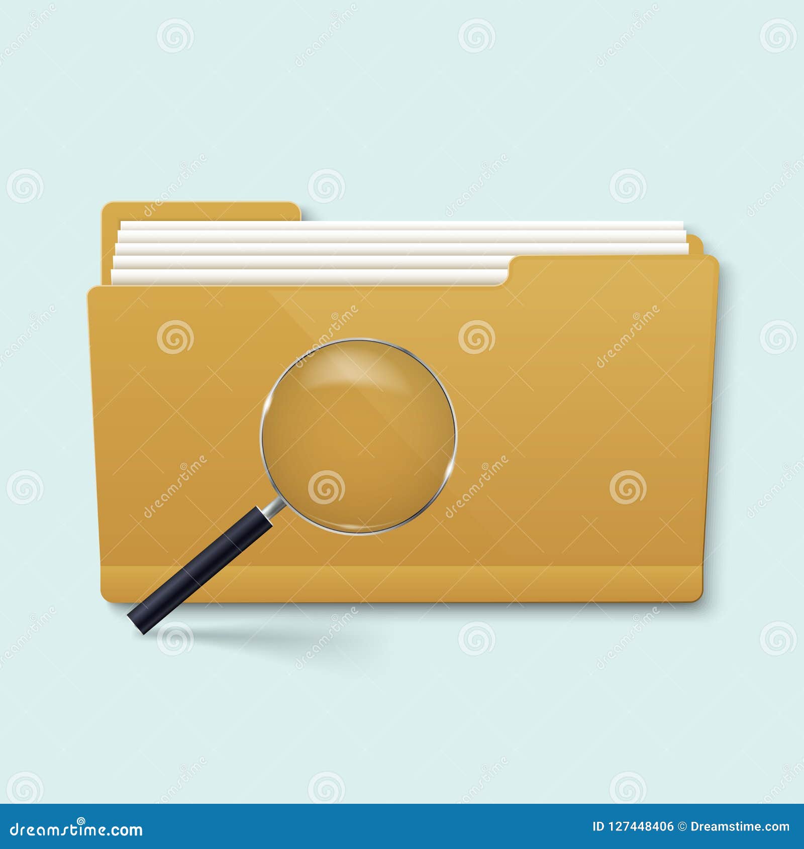 Folder Badge. Open Folder with Documents Stock Illustration ...