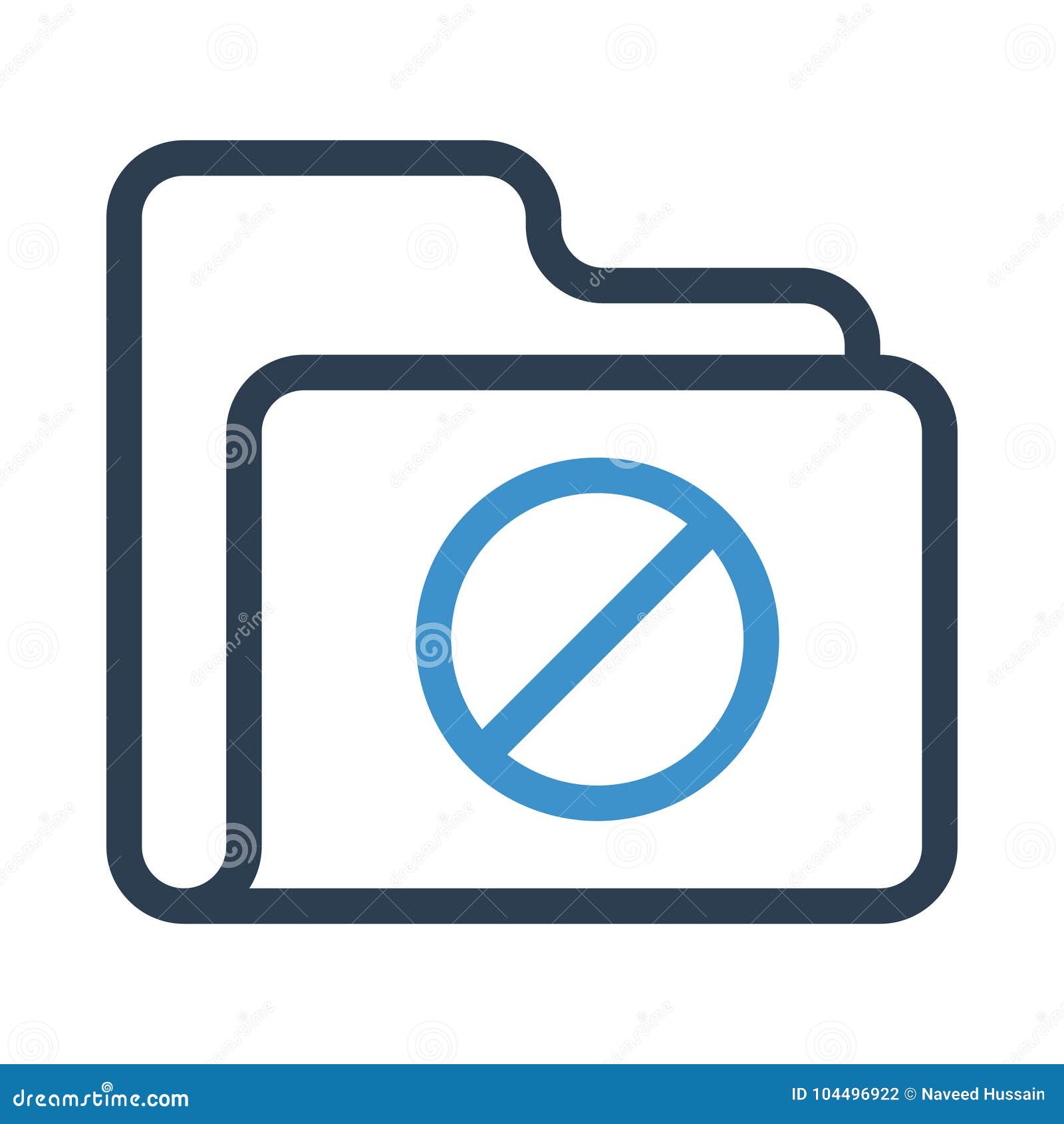 Folder ban line icon stock vector. Illustration of strategy - 104496922