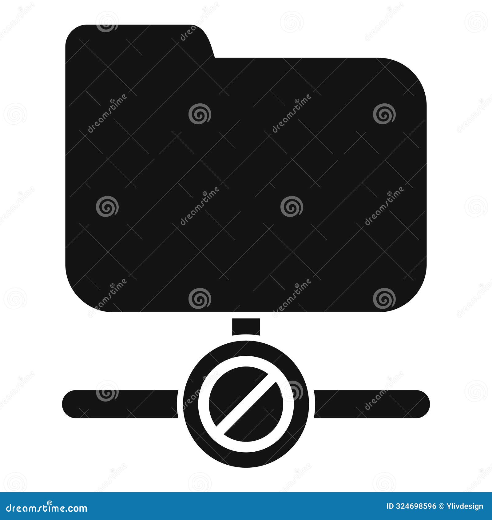 Folder Being Disconnected From Network Icon Vector Illustration ...