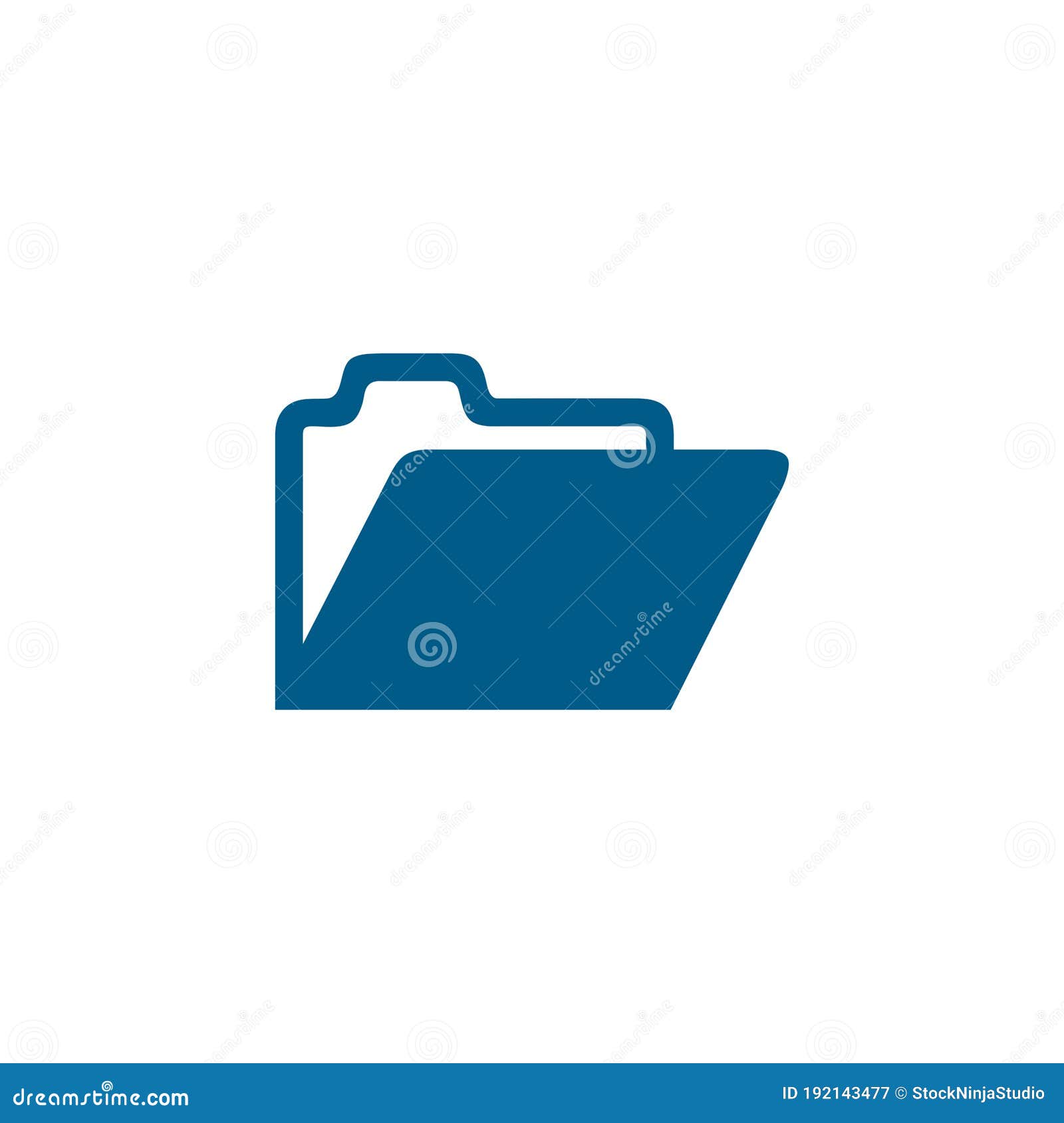 Folder Blue Icon on White Background. Blue Flat Style Vector ...