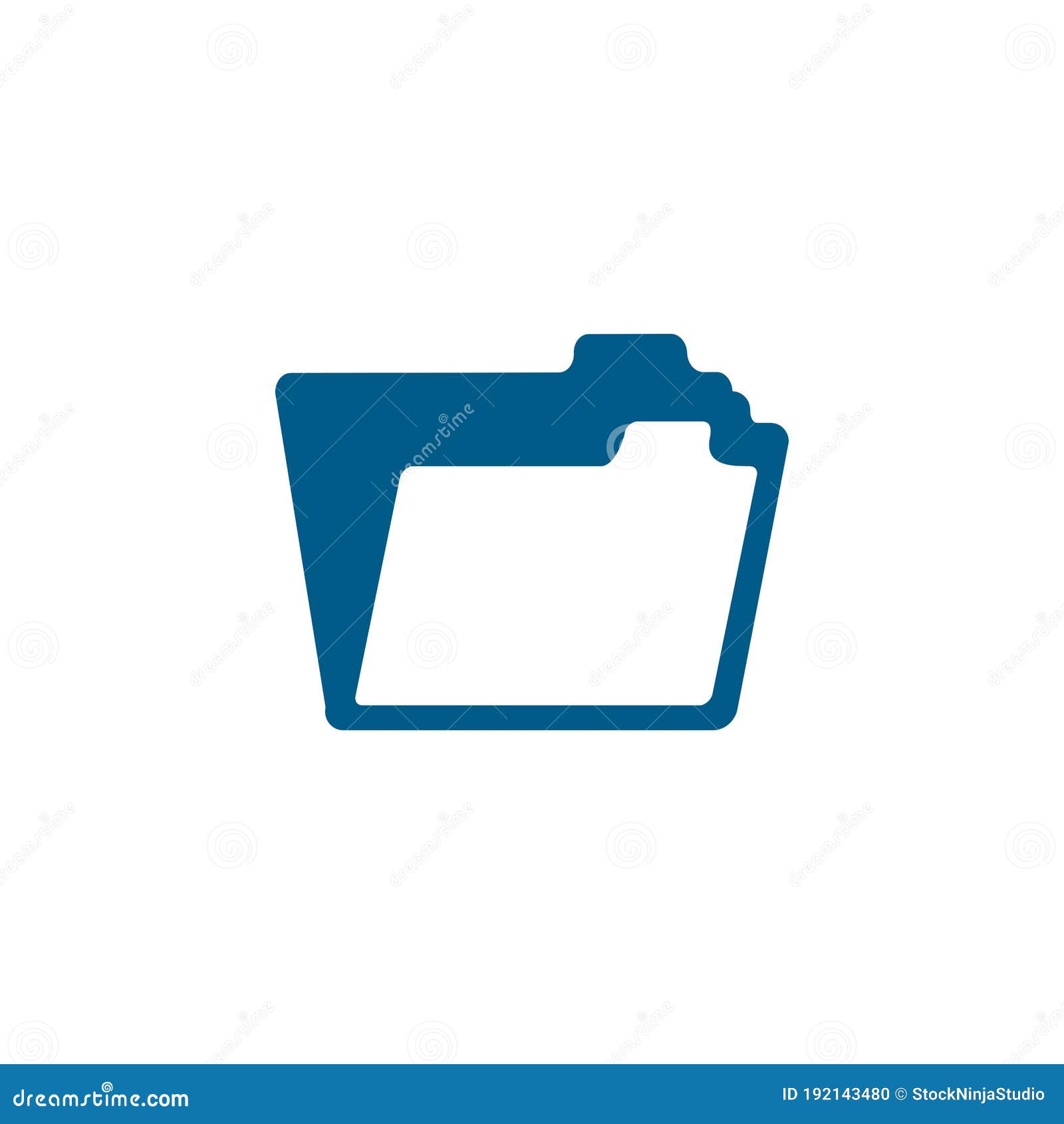 Folder Blue Icon on White Background. Blue Flat Style Vector ...