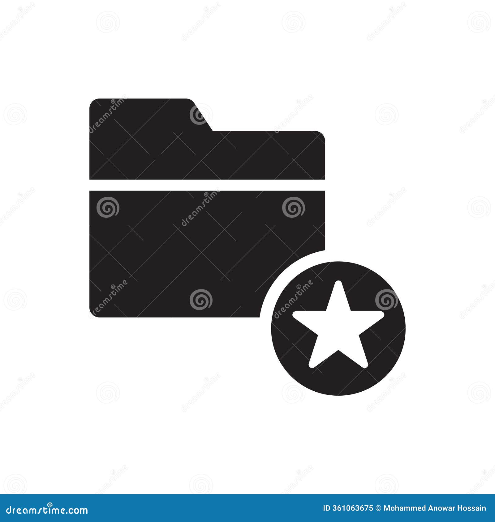 Folder Bookmark Icon - Favorite Folder with Star Icon Stock ...