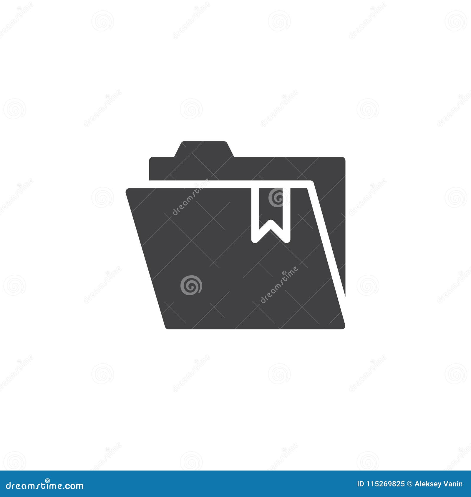 Folder with Bookmark Vector Icon Stock Vector - Illustration of data ...