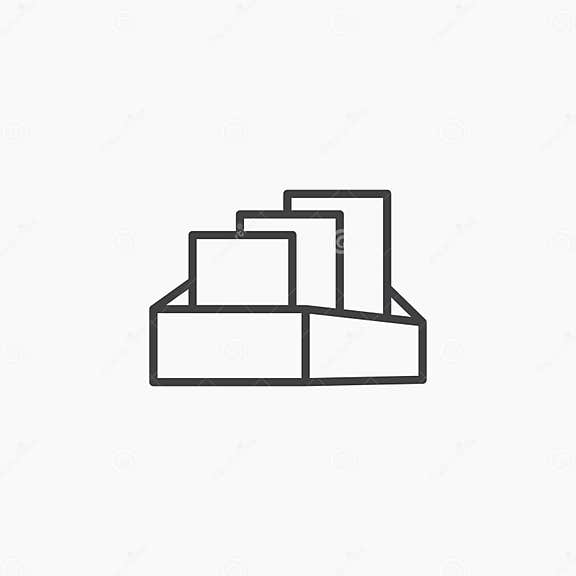 Folder Boxline in Thin Line Black Color. Flat Simple Vector Symbols ...