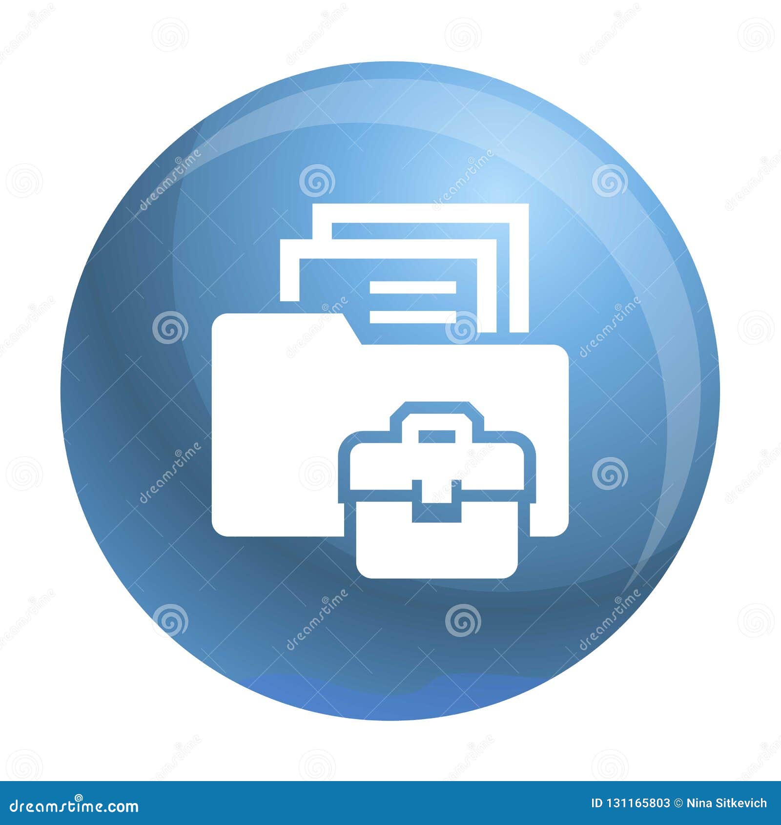 Folder Briefcase Icon, Simple Style Stock Vector - Illustration of ...