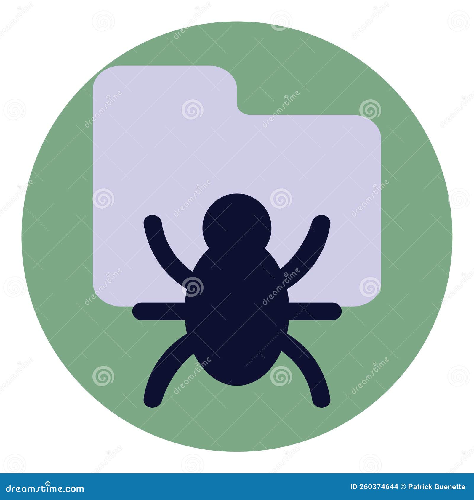 Folder with bug, icon stock vector. Illustration of symbol - 260374644