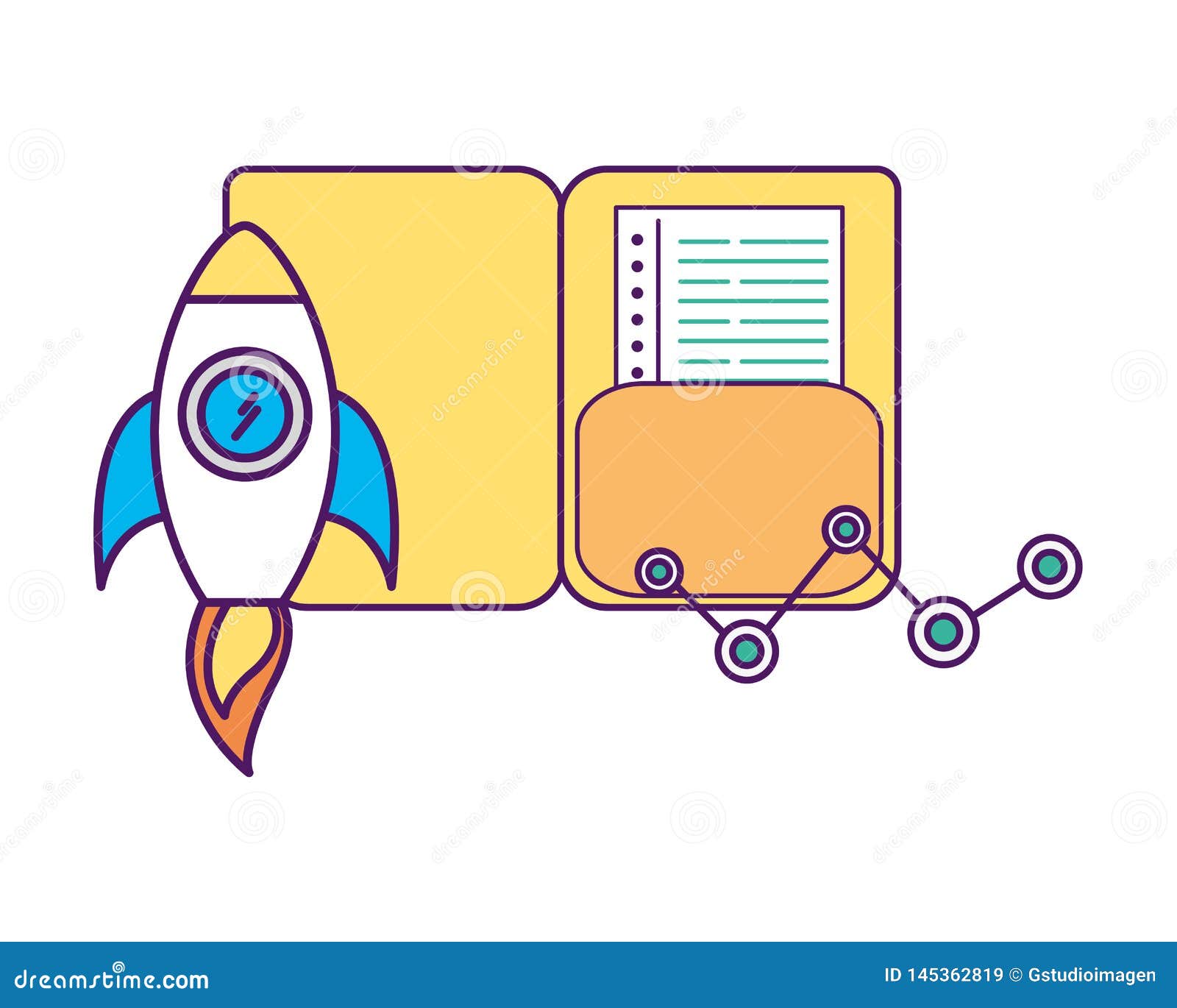 Folder Business Rocket Startup Workflow Stock Vector - Illustration of ...