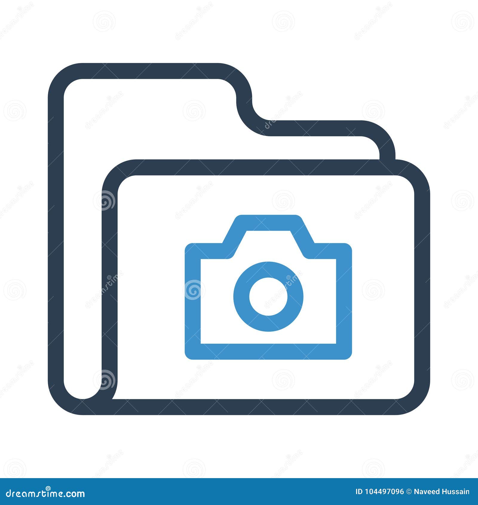 Folder camera Line icon stock vector. Illustration of media - 104497096