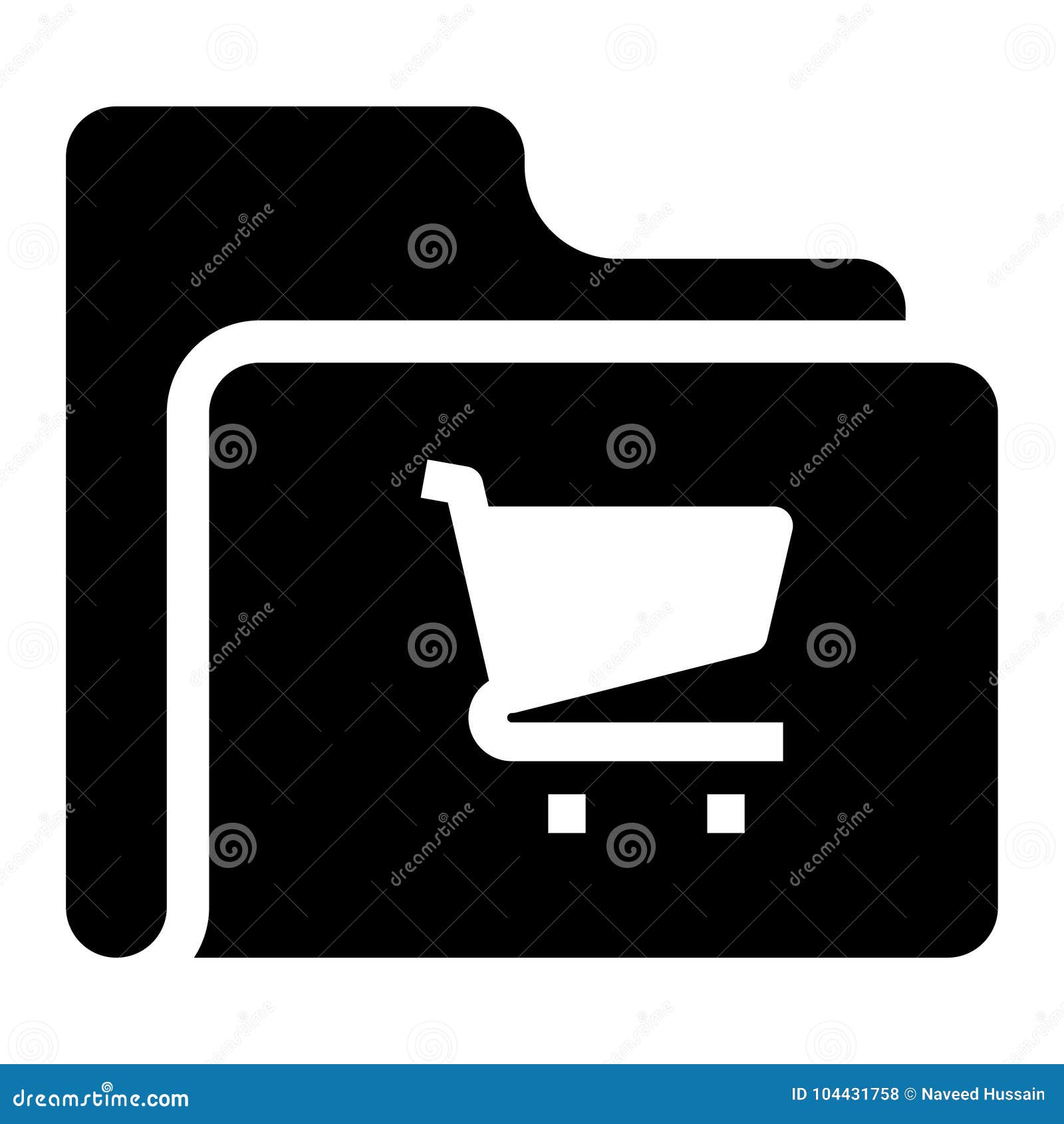 Folder cart glyphs icon stock illustration. Illustration of interface ...