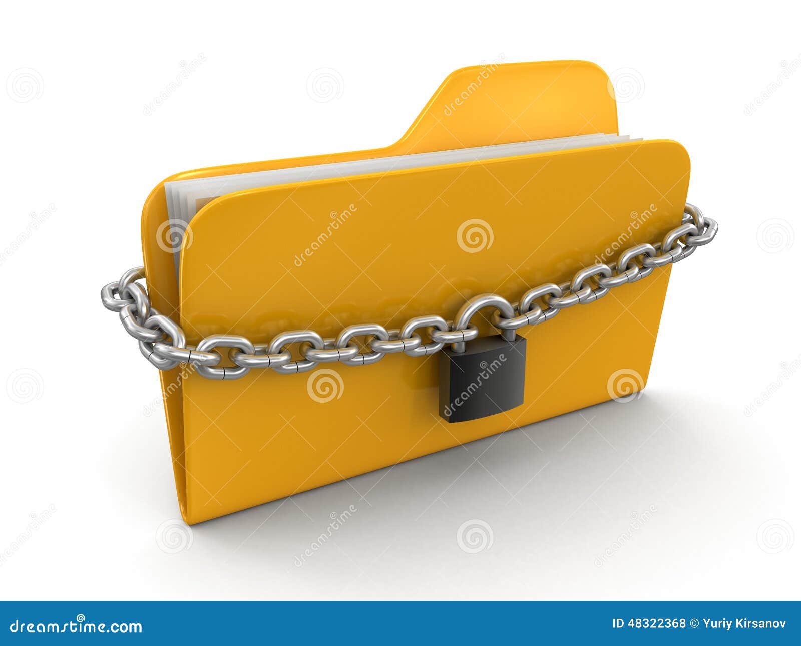 Folder and Chain (clipping Path Included) Stock Illustration ...