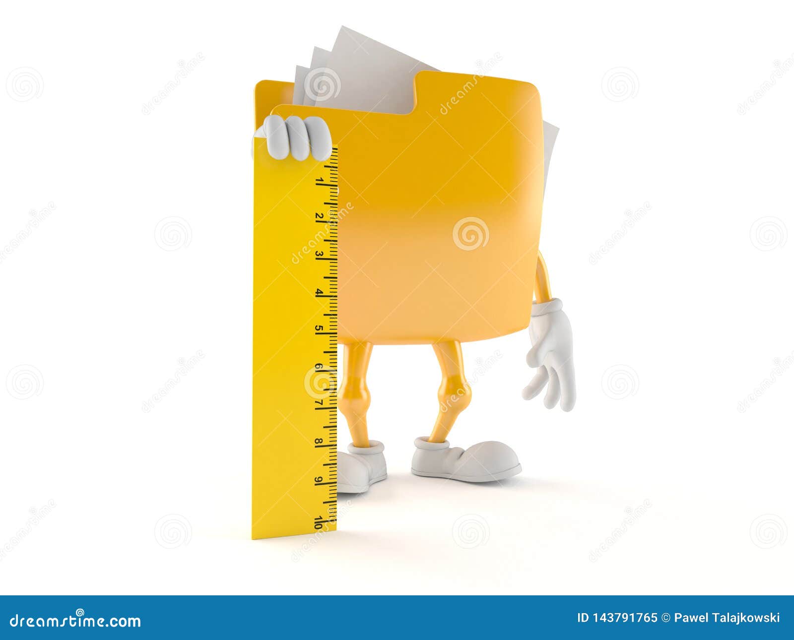Folder Character Holding Ruler Stock Illustration - Illustration of ...