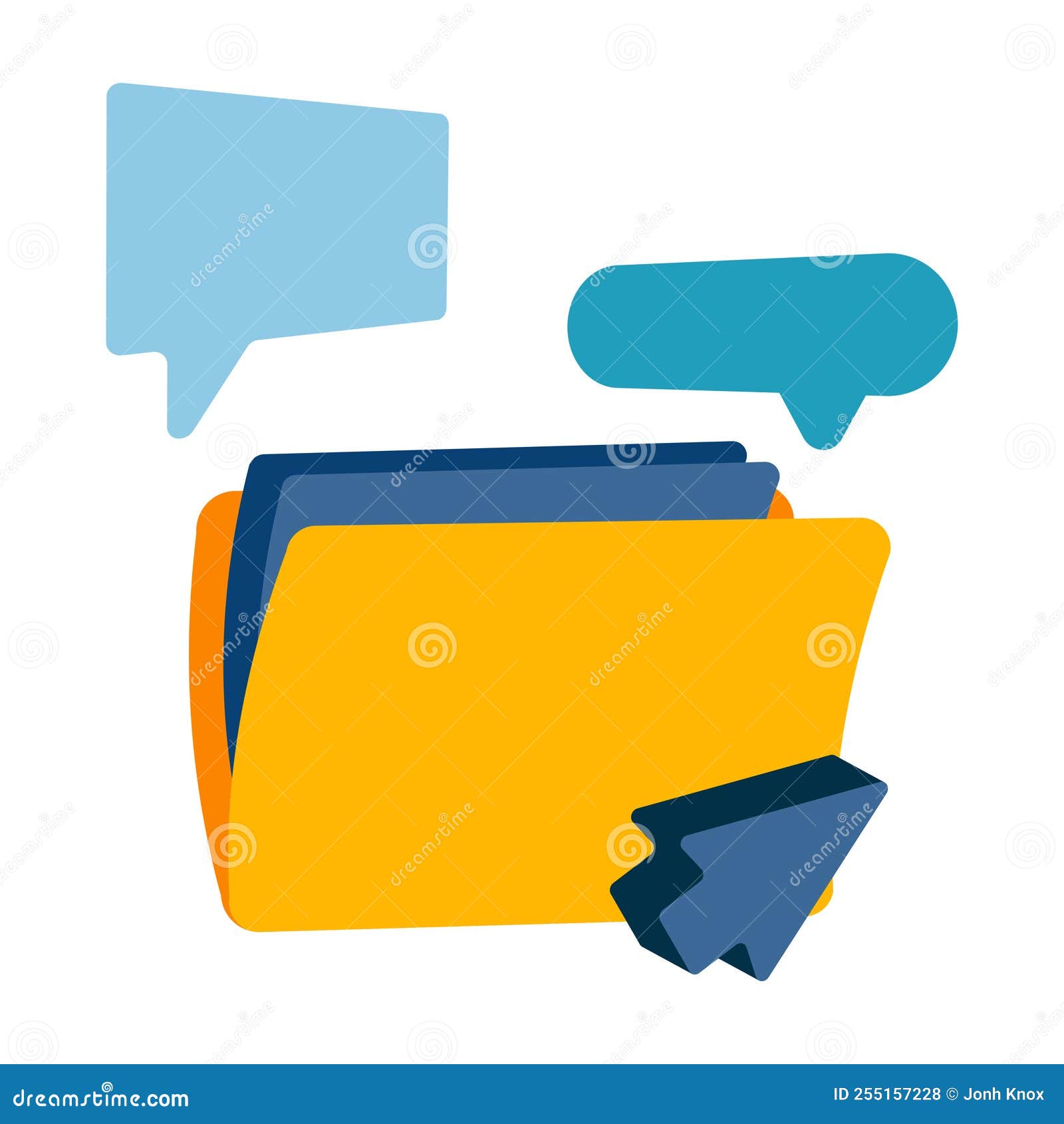 Folder with Chats and Mouse Arrow Stock Vector - Illustration of ...
