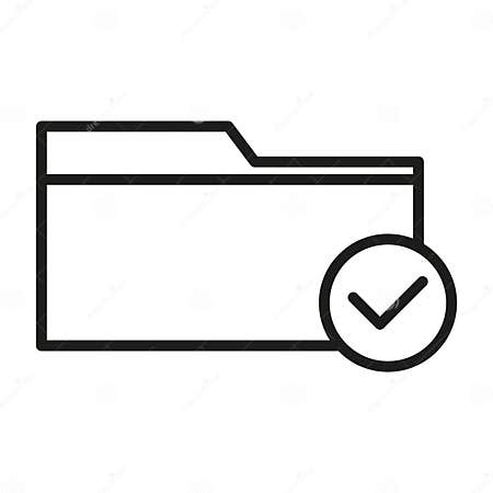 Folder Check Icon. Approved File Symbol. Document Validation Graphic ...