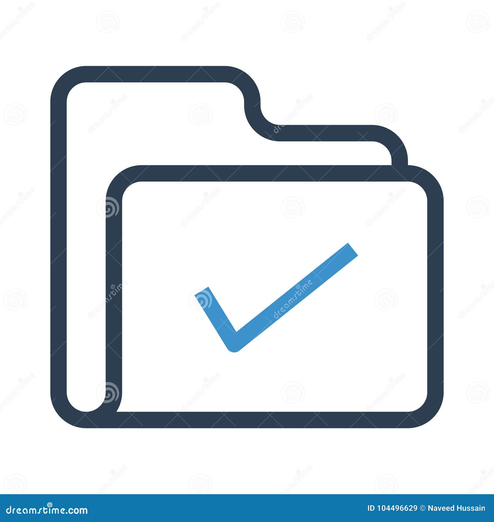 Folder check line icon stock vector. Illustration of strategy - 104496629
