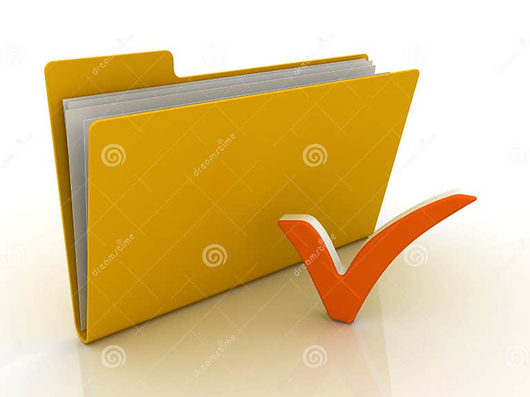 Folder with check mark stock illustration. Illustration of archive ...