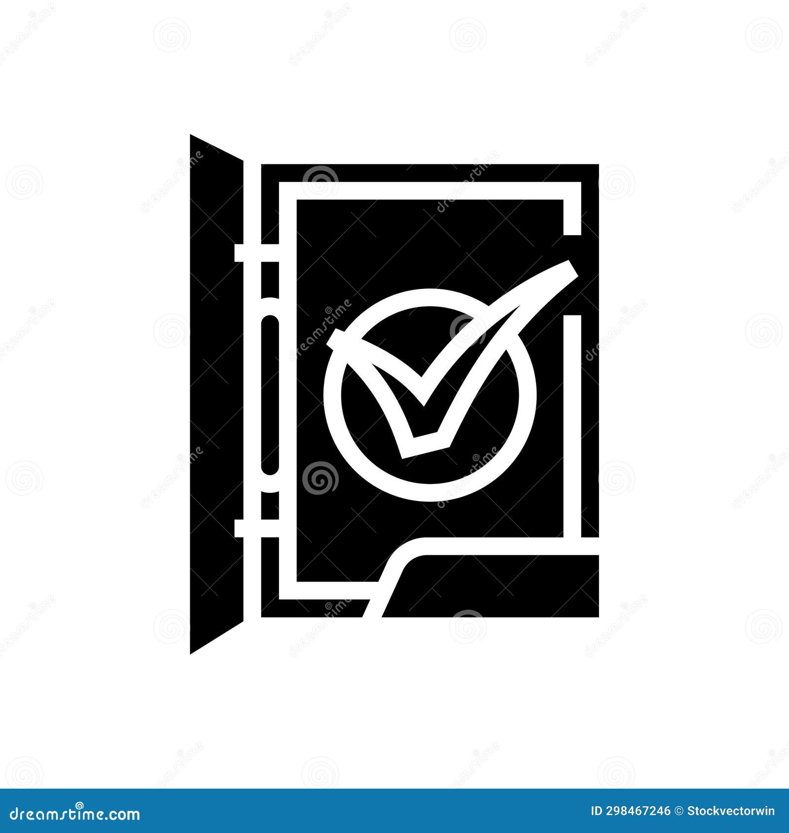Folder Check Mark Glyph Icon Vector Illustration Stock Vector ...