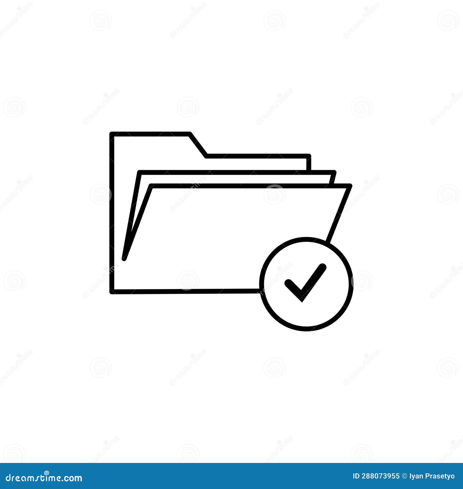 Folder with Check Mark Icon Vector Stock Vector - Illustration of blank ...