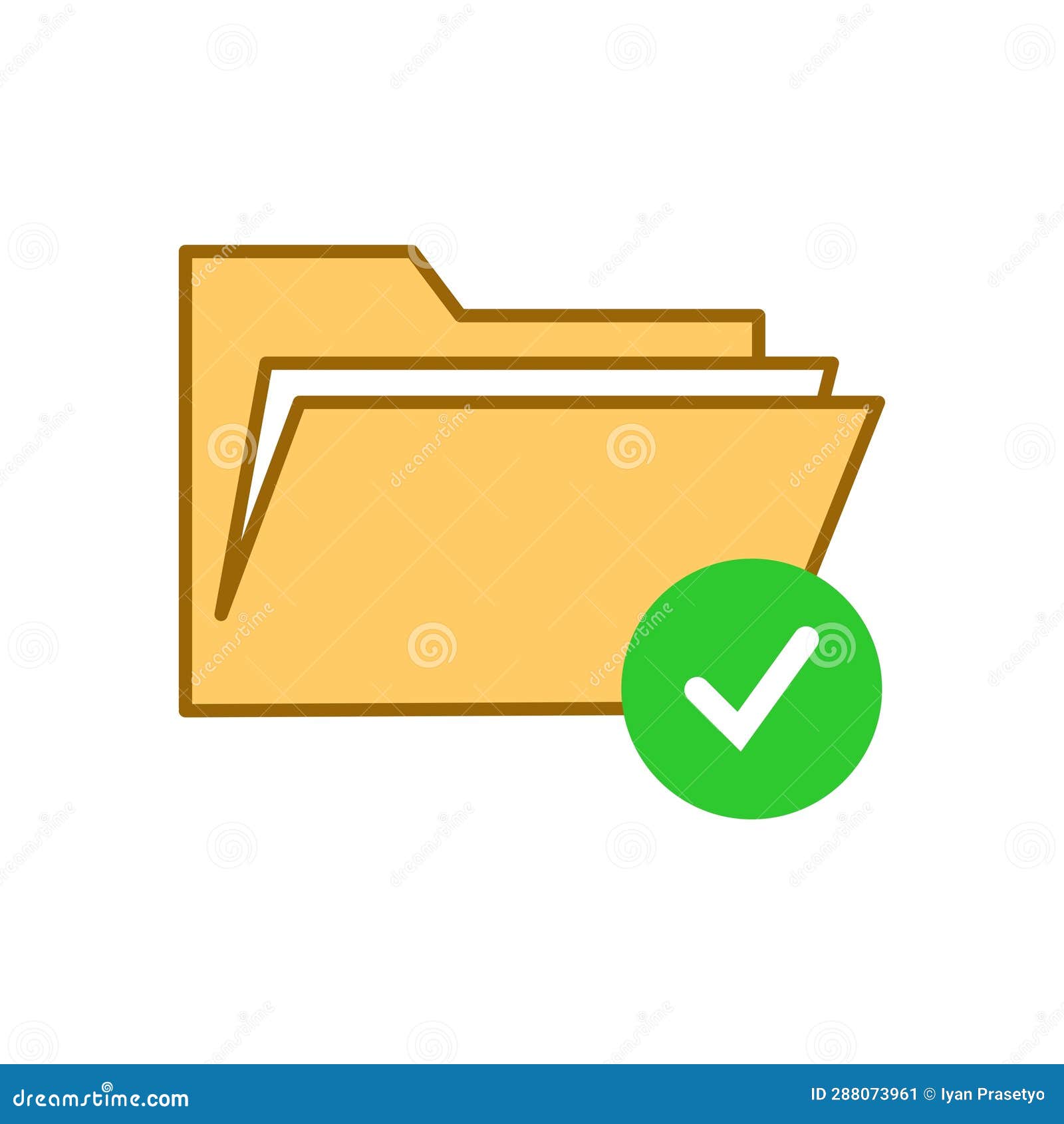 Folder with Check Mark Icon Vector Stock Illustration - Illustration of ...