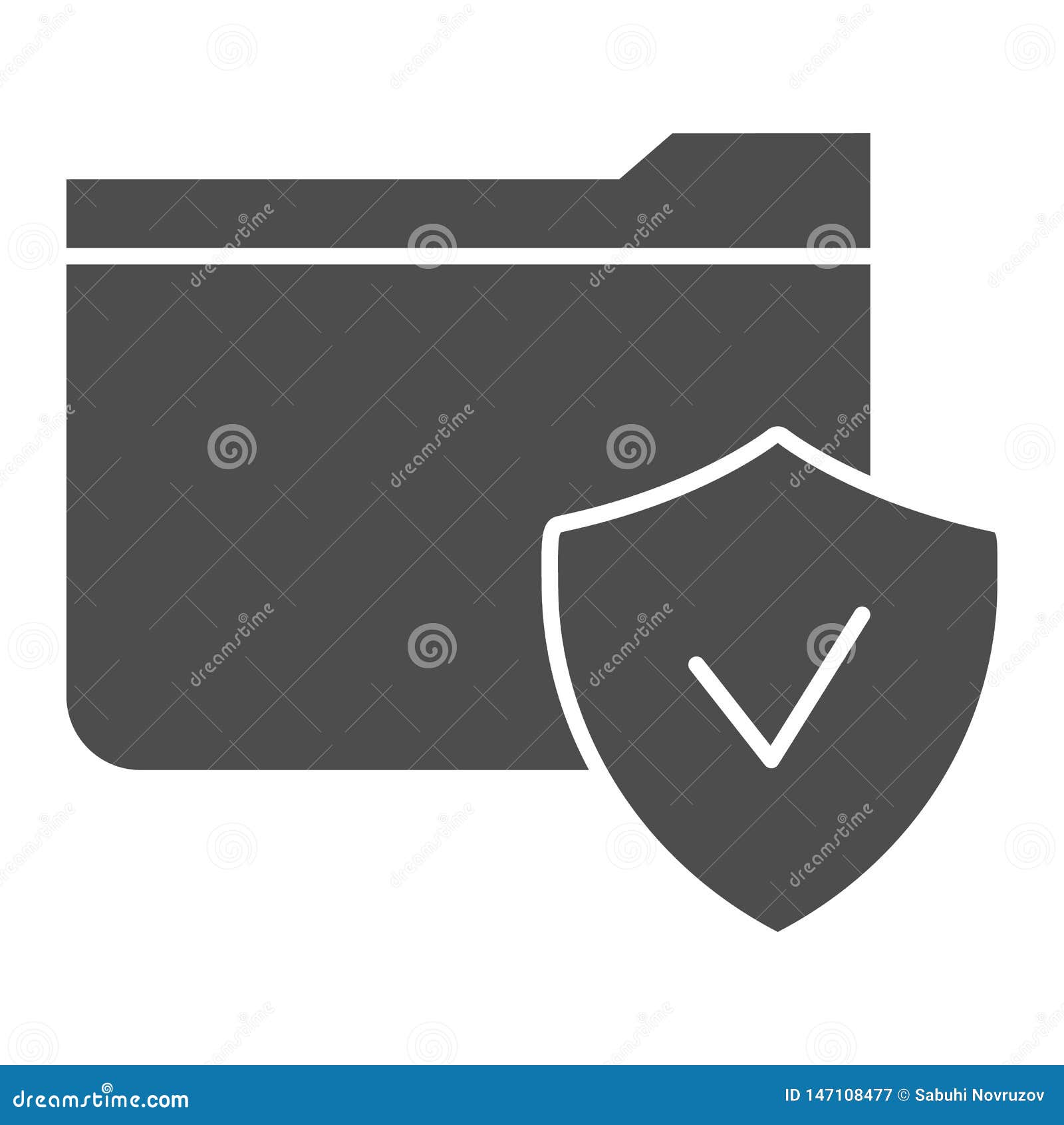Folder with Check Mark Solid Icon. Checked Folder Vector Illustration ...