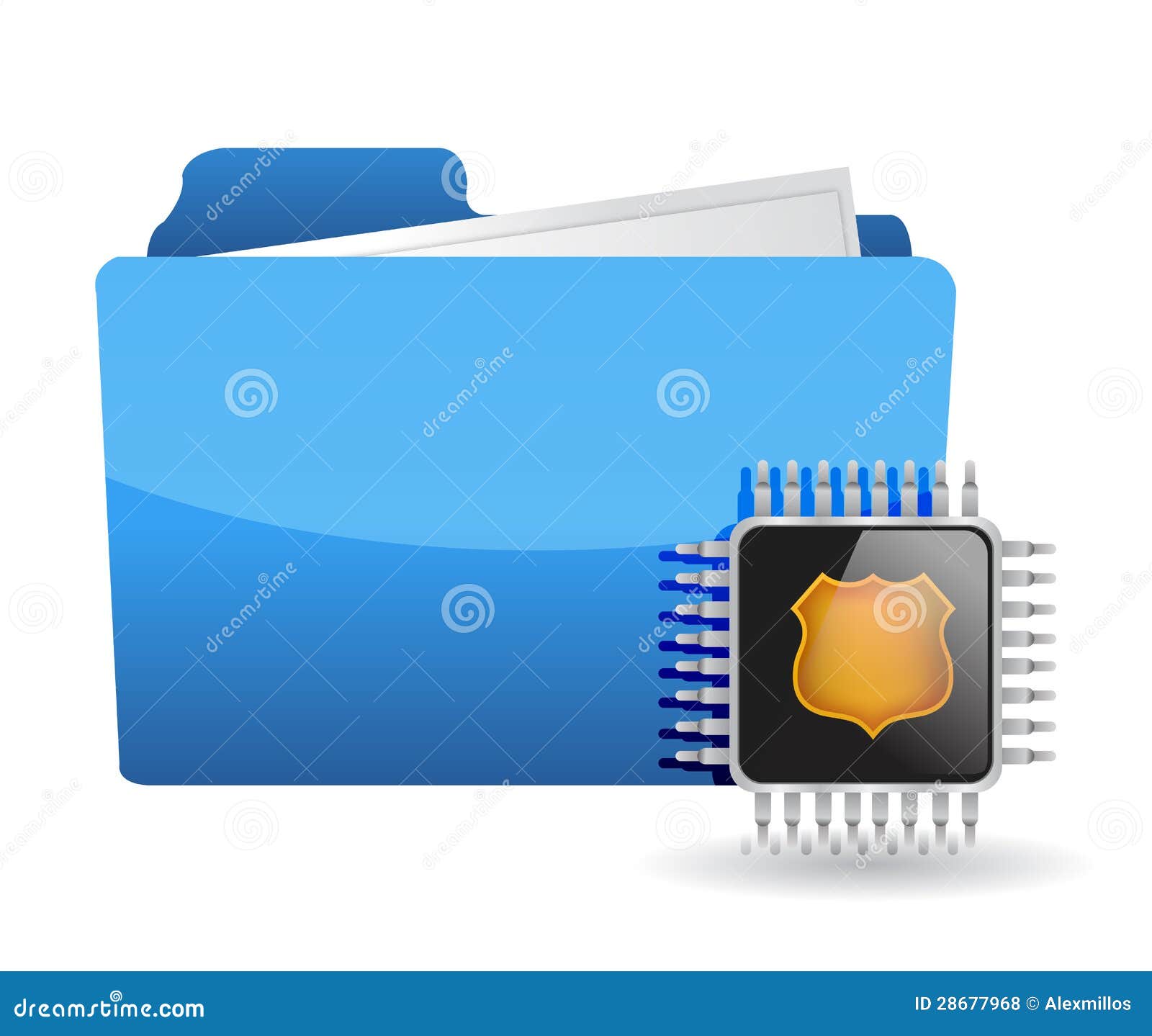 Folder and chip stock illustration. Illustration of resolution - 28677968