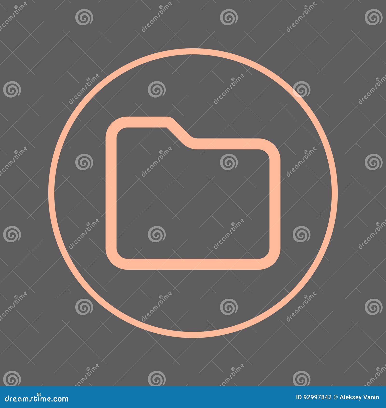 Folder Circular Line Icon. Round Colorful Sign. Flat Style Vector ...