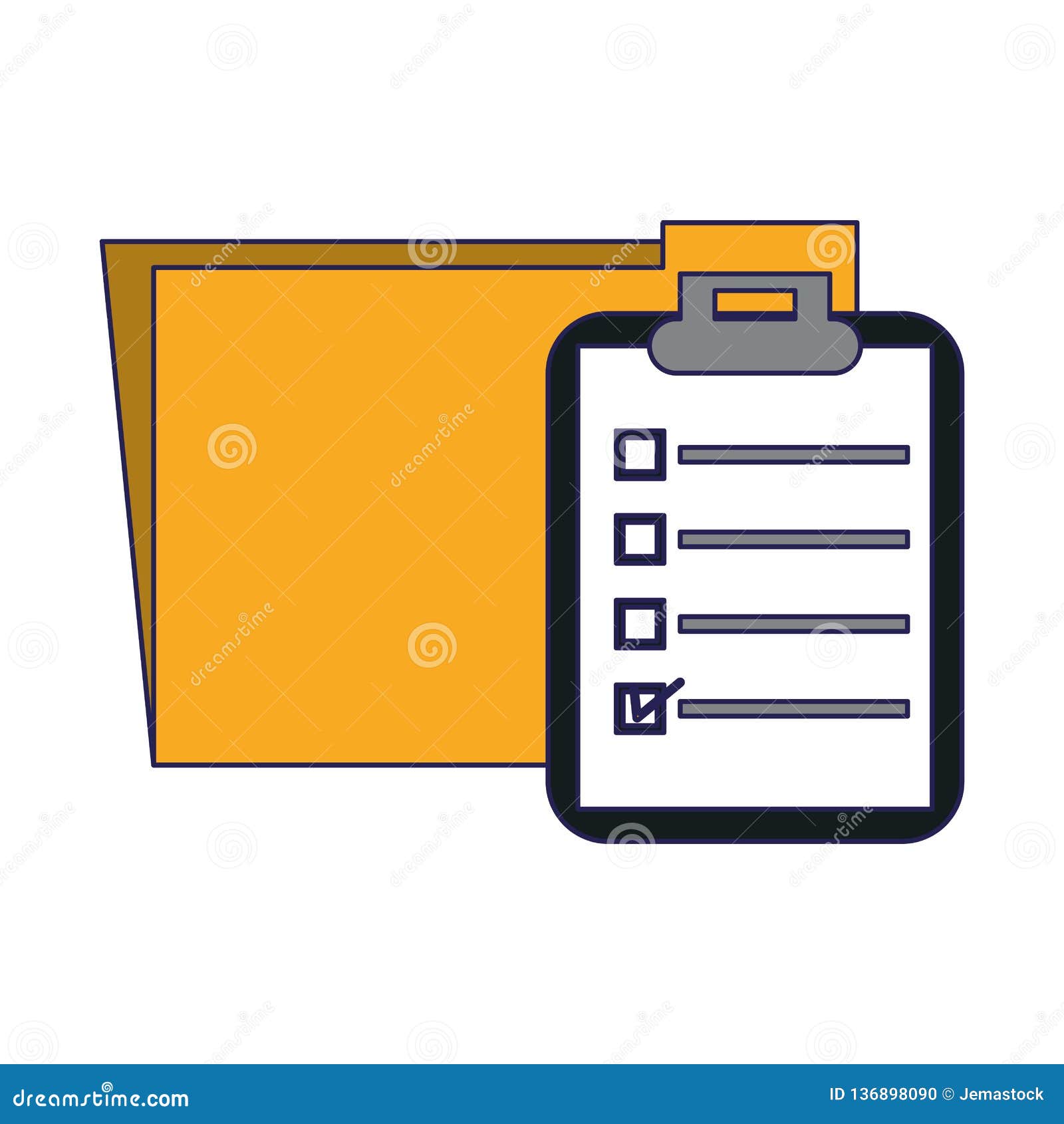 Folder and Clipboard Symbols Stock Vector - Illustration of portfolio ...