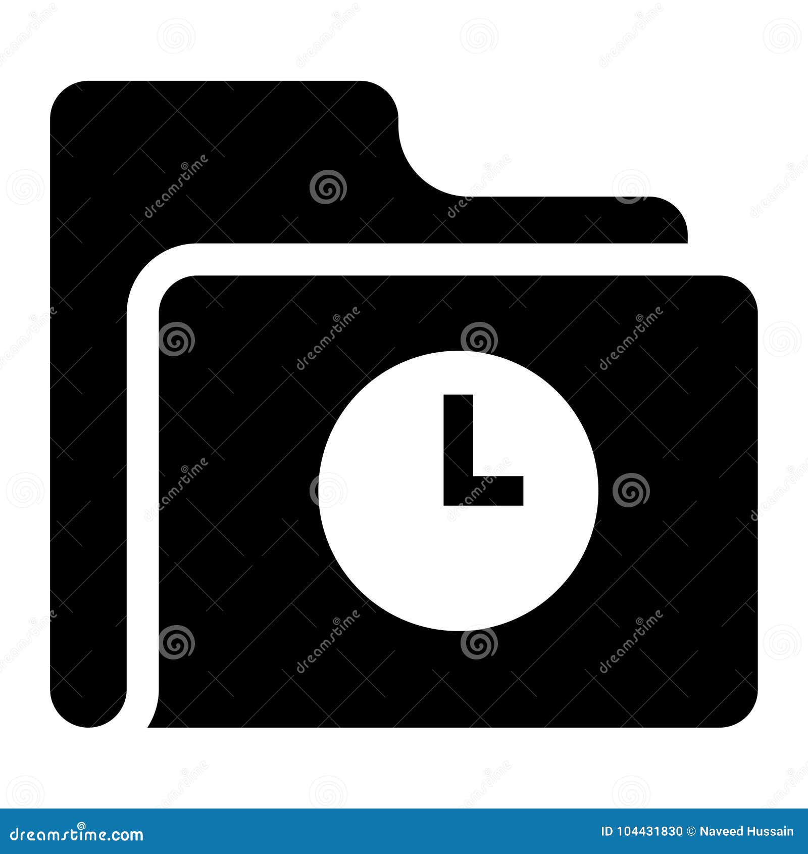 Folder clock glyphs icon stock illustration. Illustration of data ...