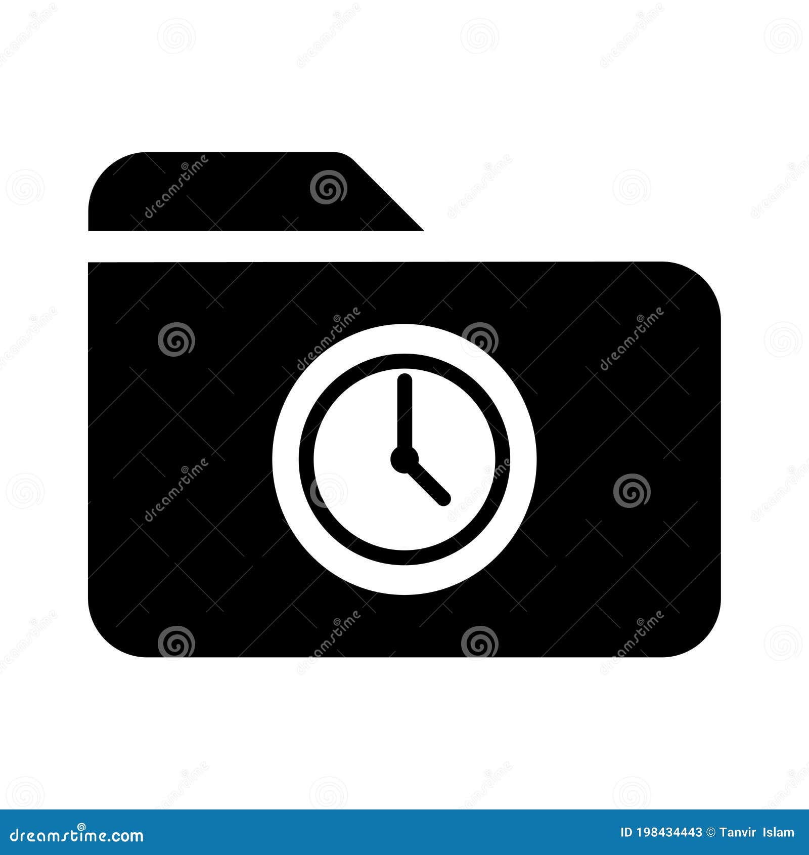 Folder clock Icon stock vector. Illustration of vector - 198434443