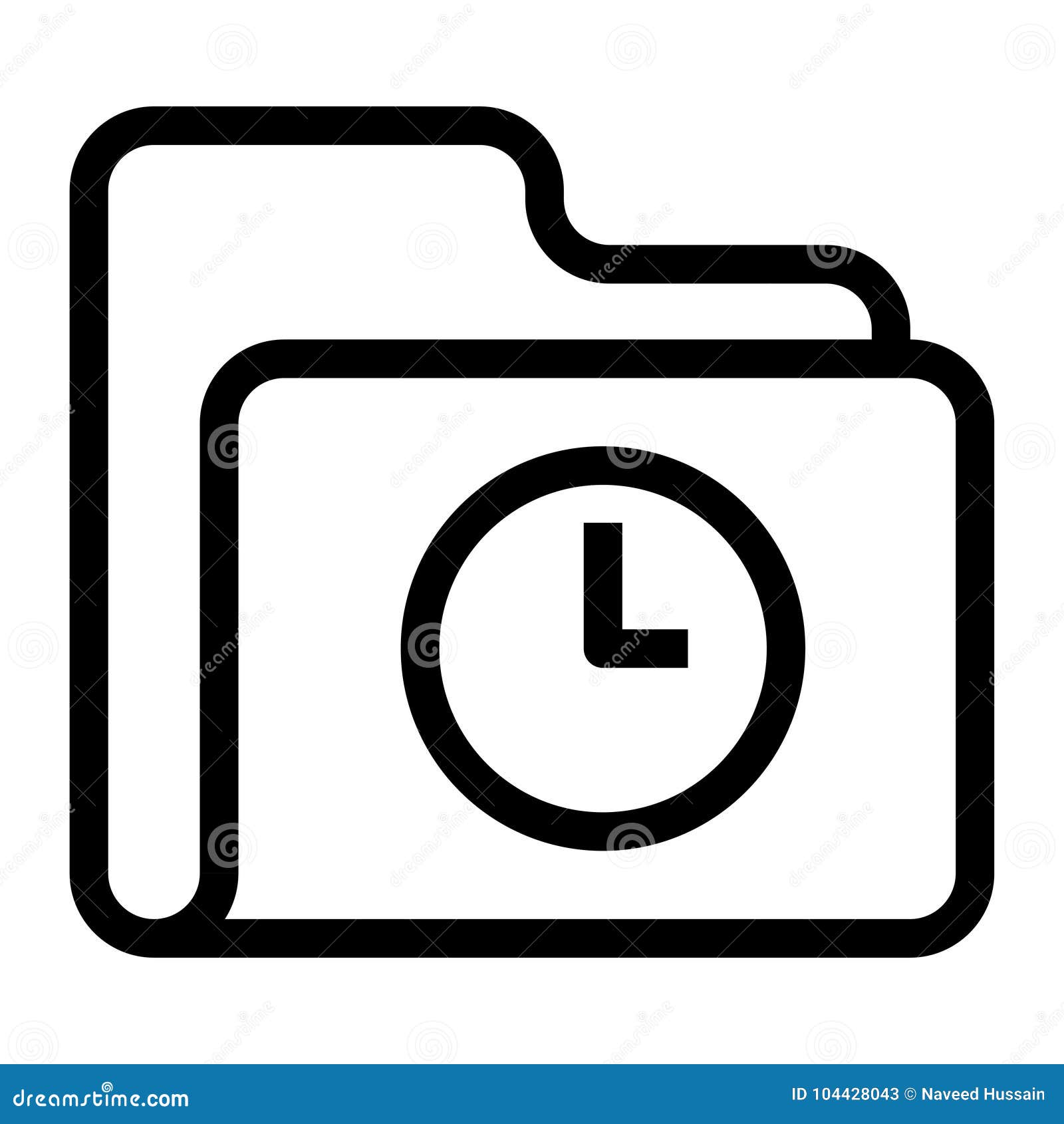 Folder Clock Line icon stock illustration. Illustration of collection ...