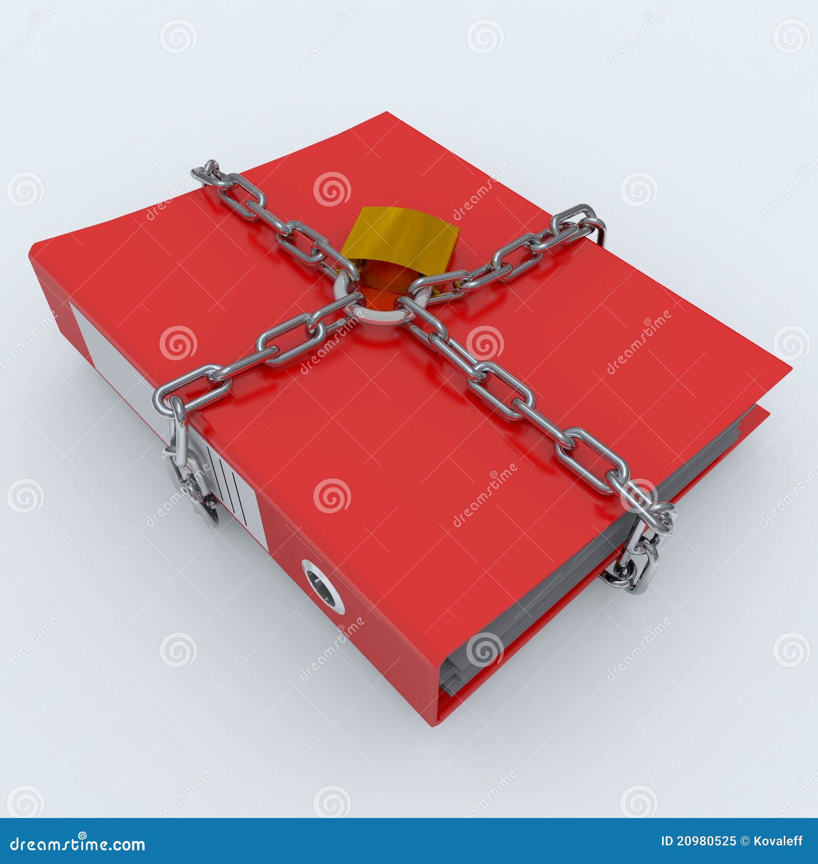 Folder Closed by a Chain and Padlock Stock Illustration - Illustration ...