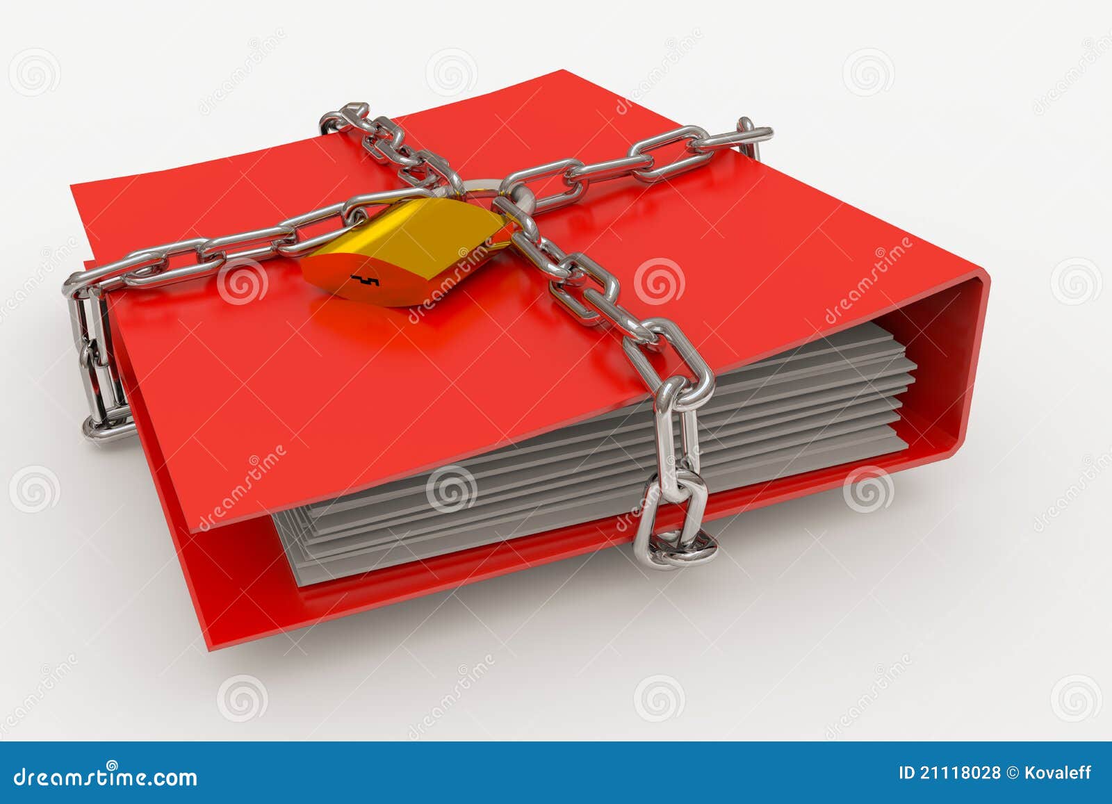 Folder Closed by a Chain and Padlock Stock Illustration - Illustration ...