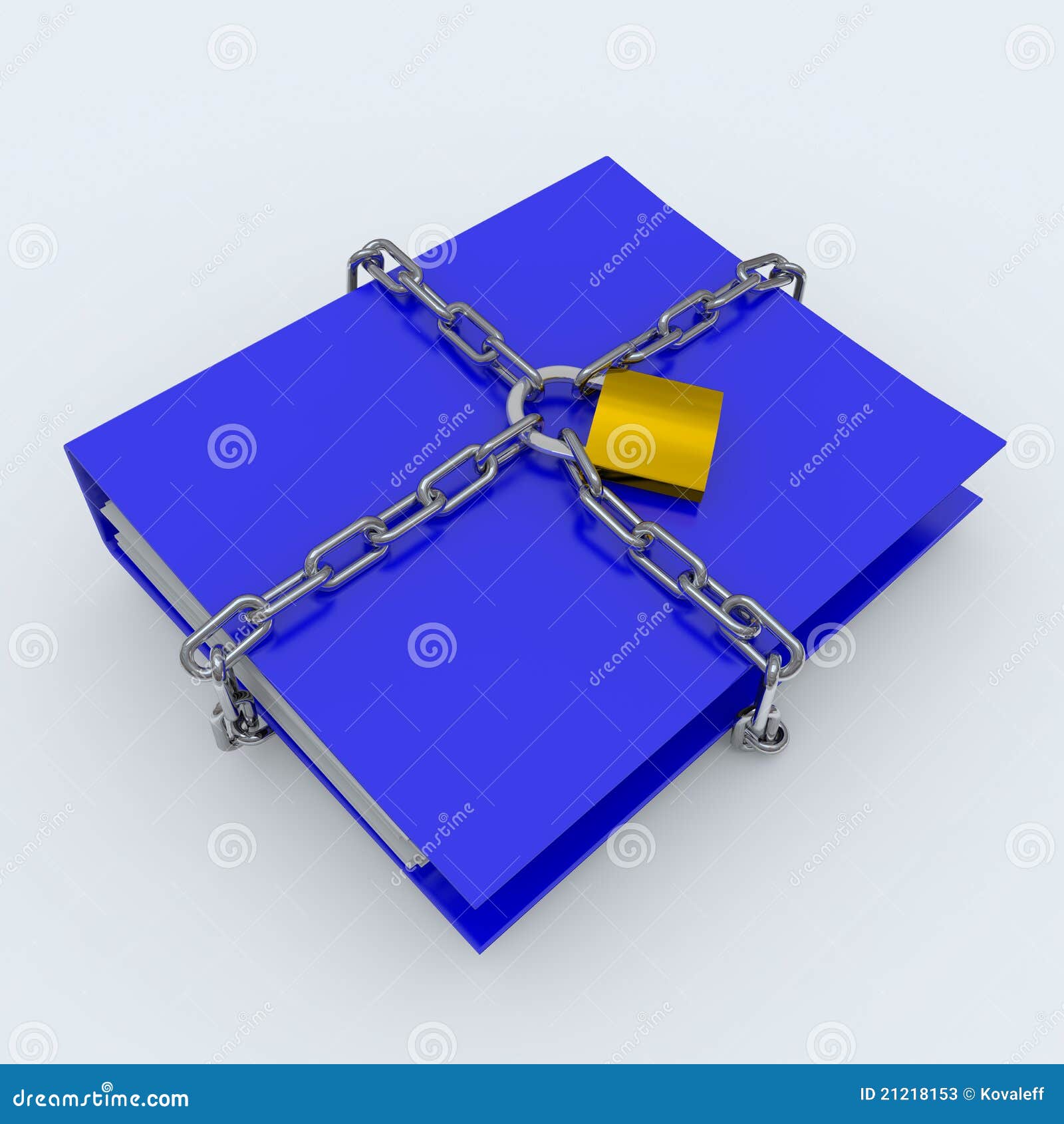 Folder Closed by a Chain and Padlock Stock Illustration - Illustration ...