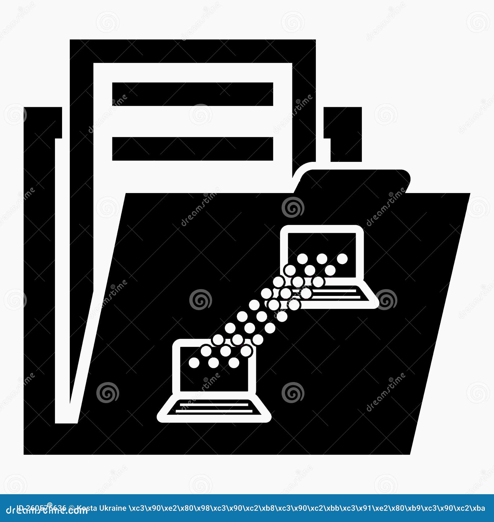 Folder and Cloud Icon. Remote Access To Documents. Server Station Stock ...