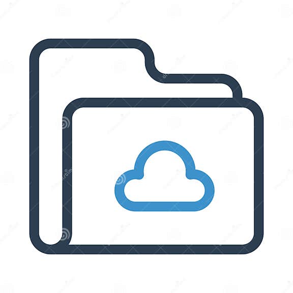 Folder cloud line icon stock vector. Illustration of icons - 104496911