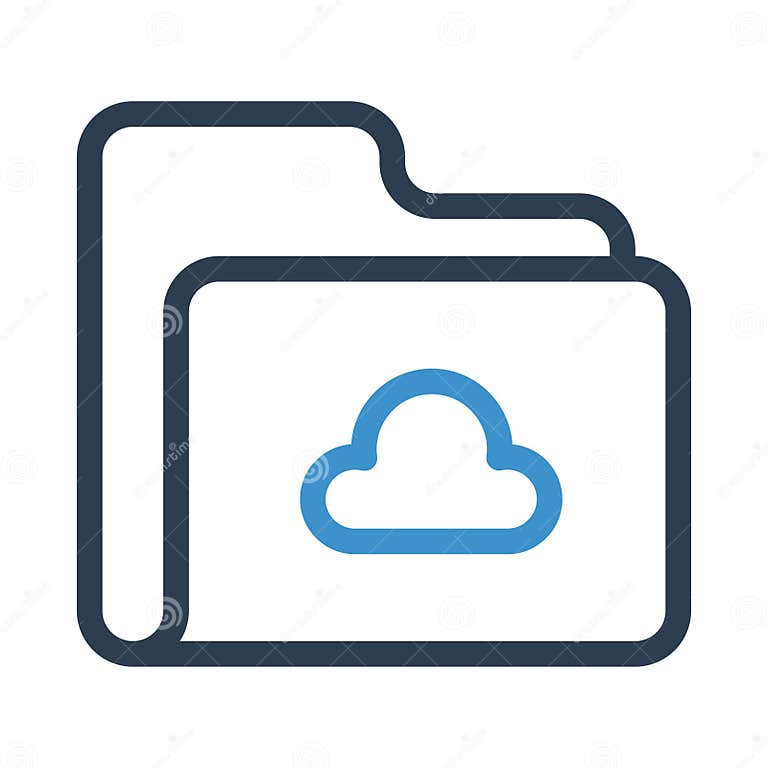 Folder cloud line icon stock vector. Illustration of icons - 104496911