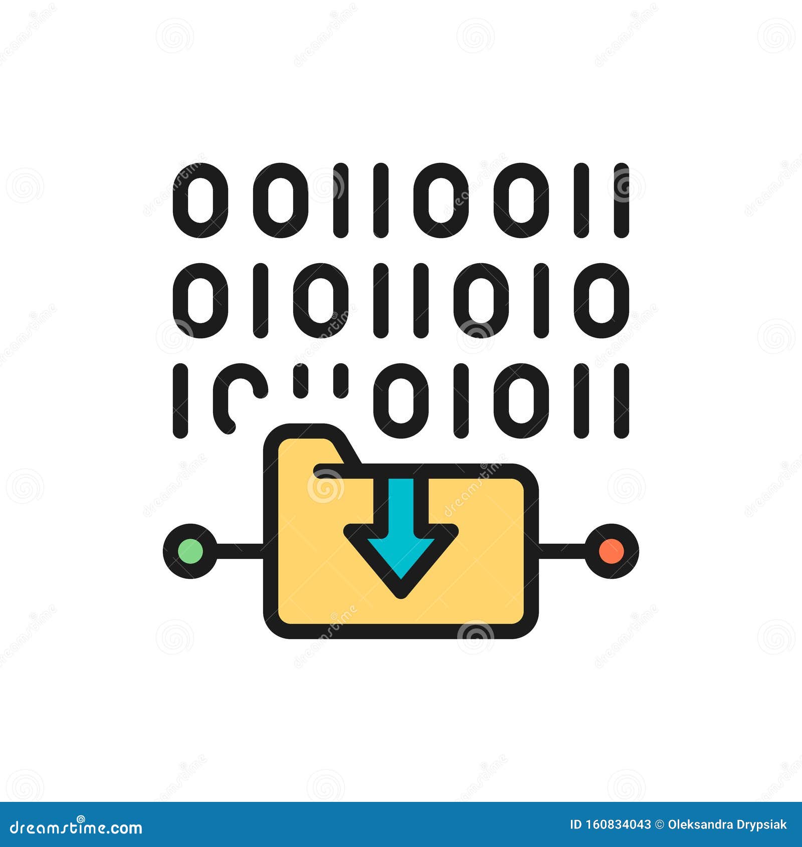 Folder Coding, File Upload Flat Color Line Icon. Stock Vector ... Folder Coding, File Upload Flat Color Line Icon. Stock Vector ...