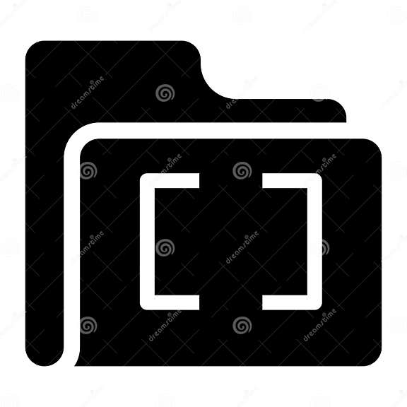 Folder coding glyphs icon stock illustration. Illustration of ...