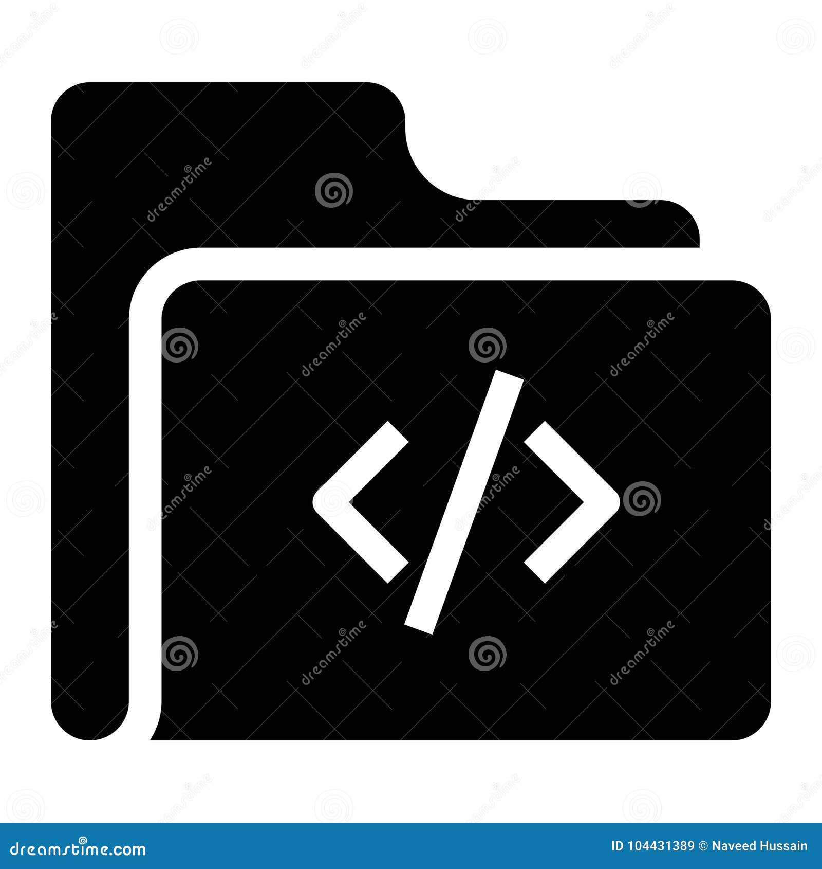 Folder coding glyphs icon stock illustration. Illustration of business ...