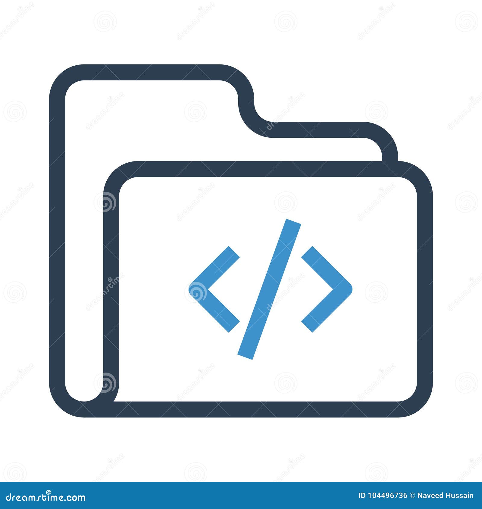 Folder coding line icon stock vector. Illustration of professional ...